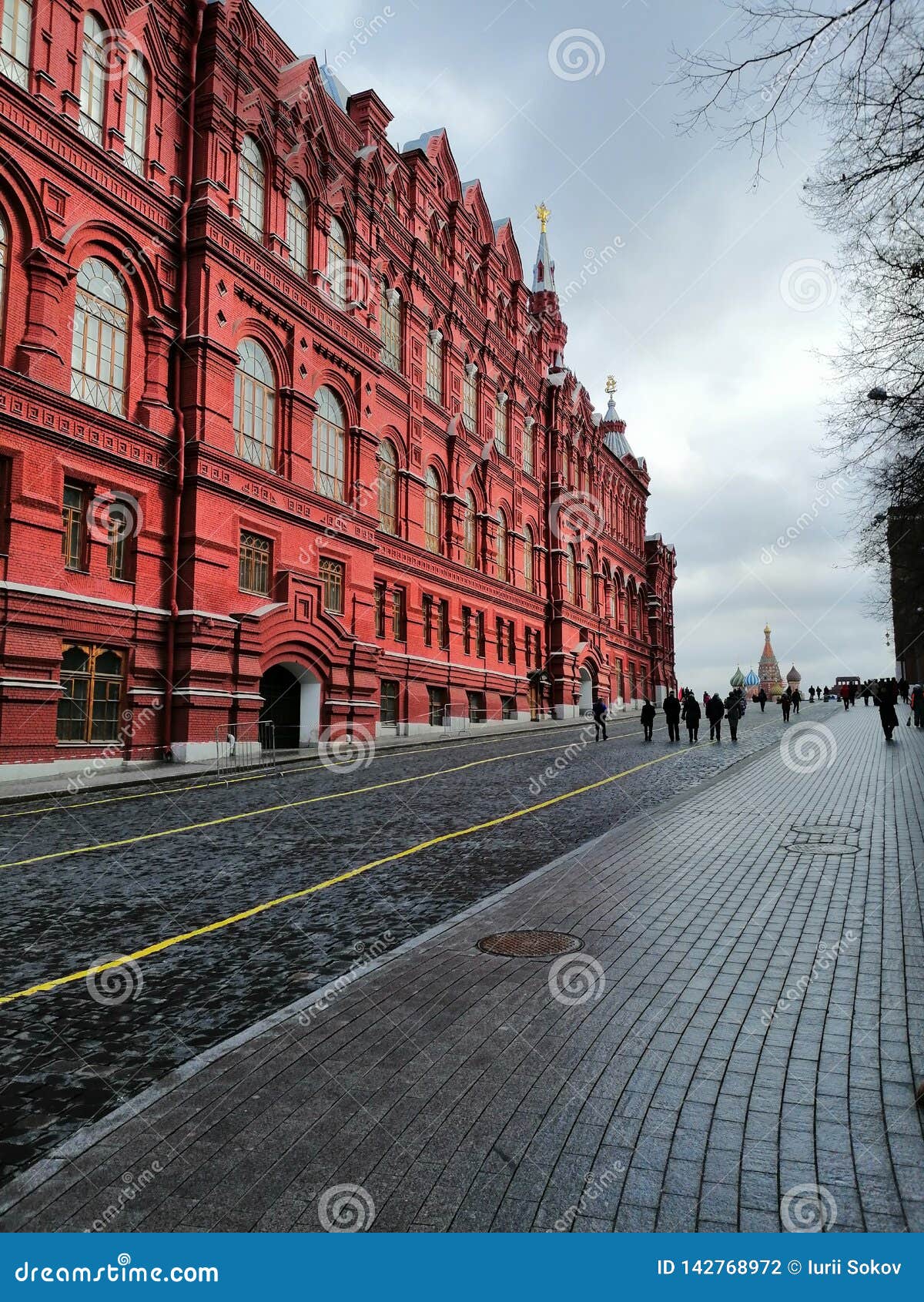 Red building and pavement stock photo. Image of landmark - 142768972