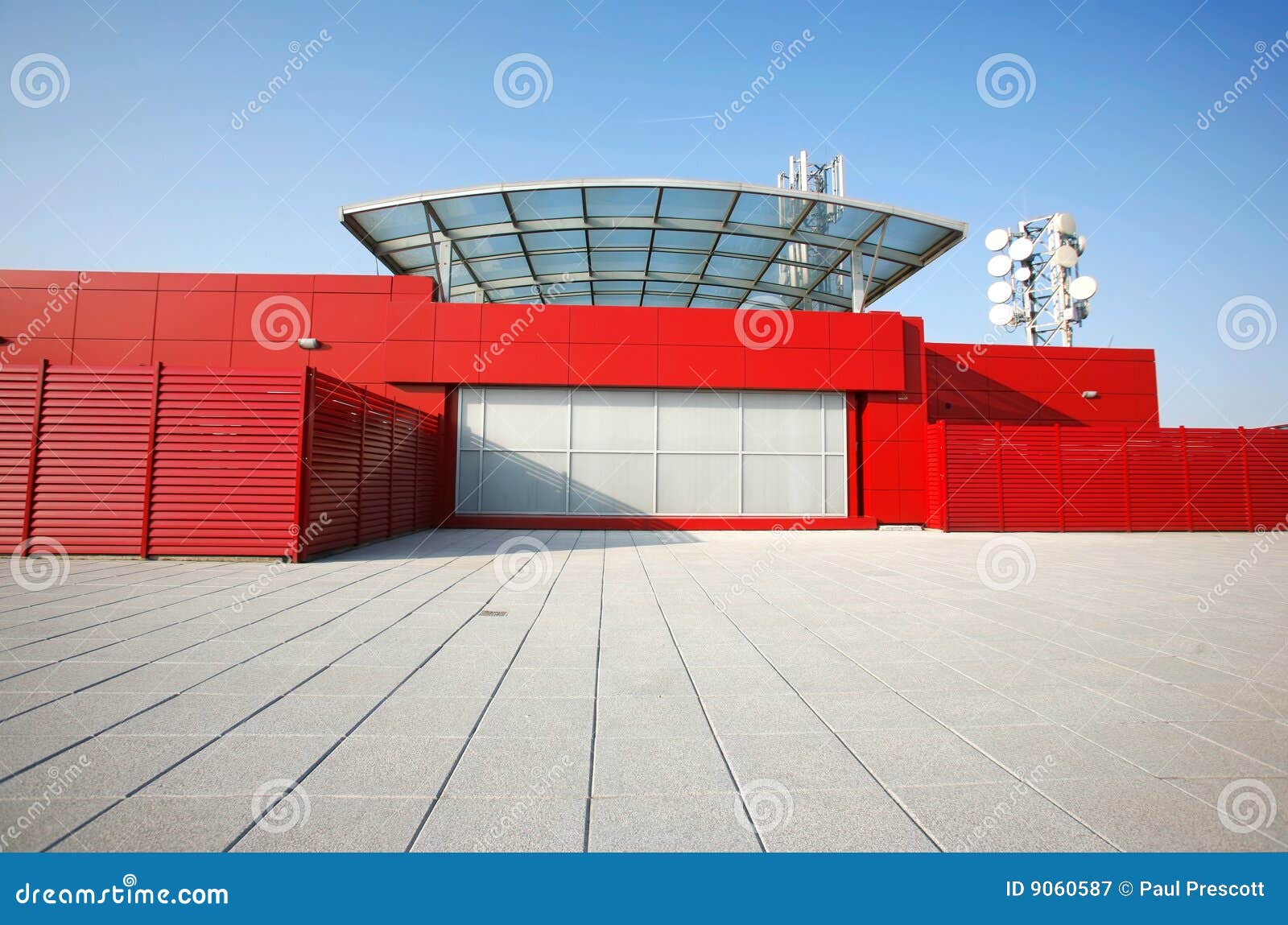 Red building perspective stock image. Image of building - 9060587