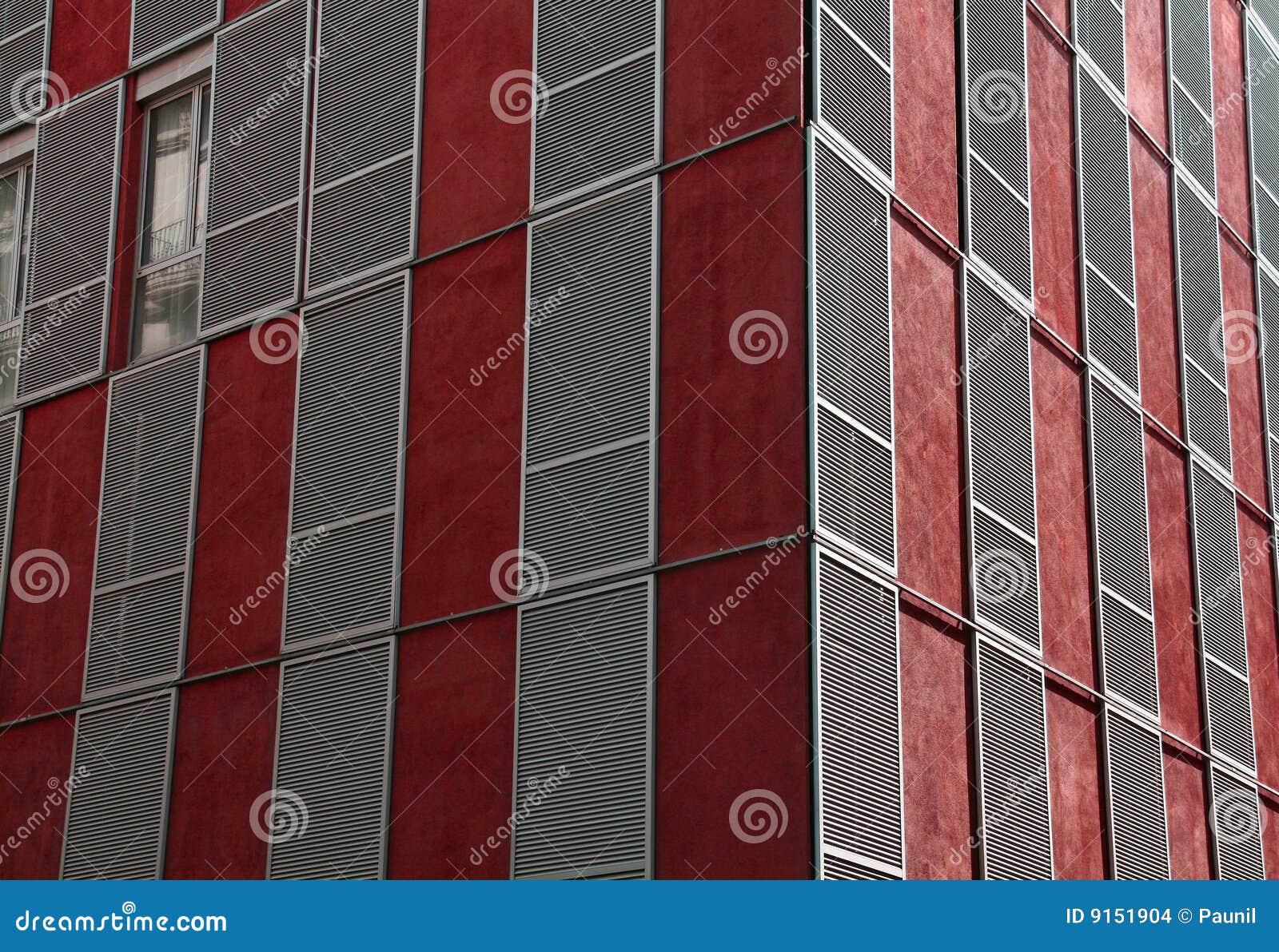 Red building and windows stock photo. Image of panel, glass - 9151904