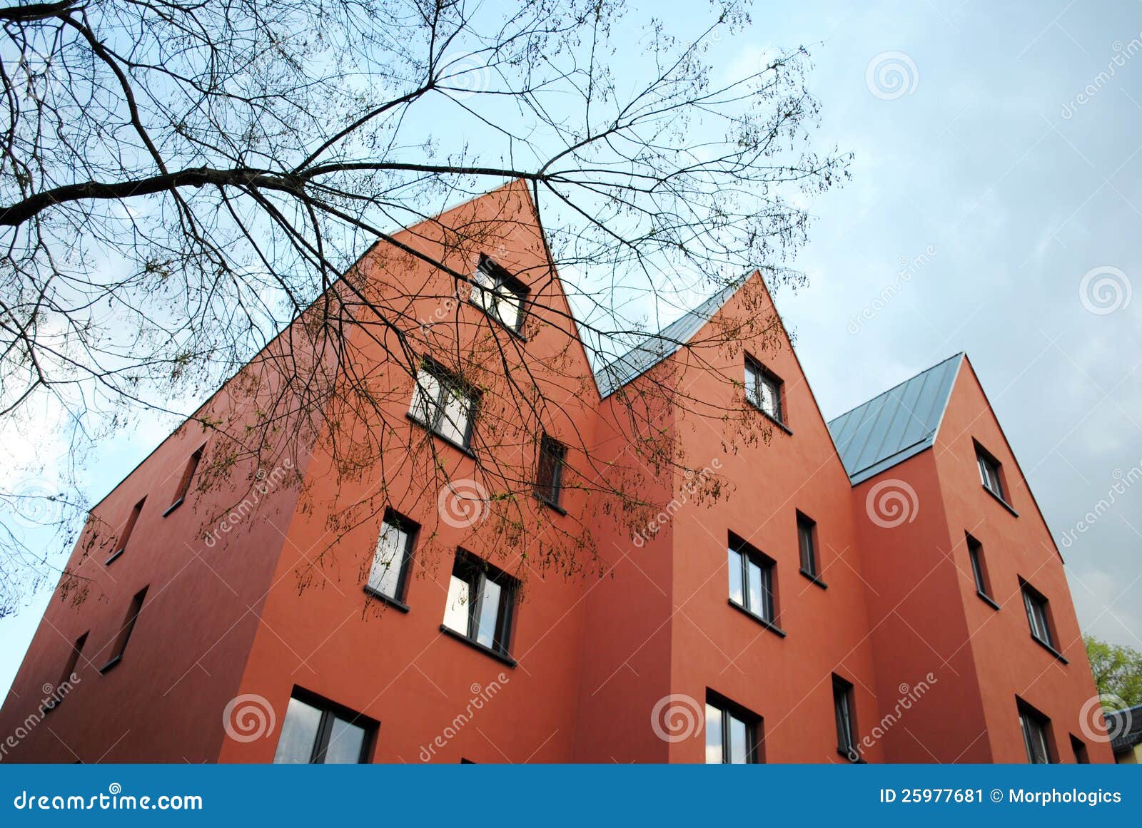 Red buildings stock image. Image of windows, edge, clear - 25977681