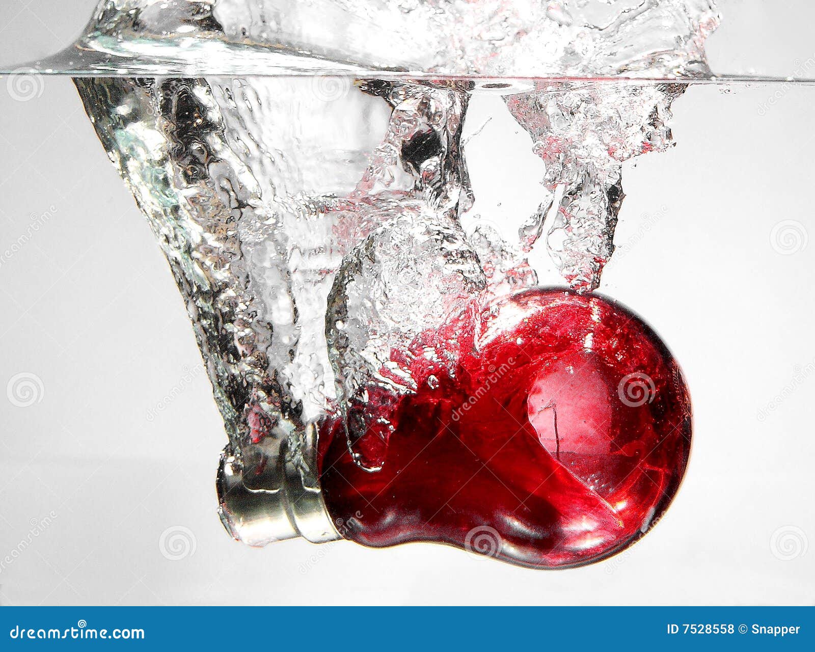 Red bulb in water stock photo. Image of effect, distortion - 7528558