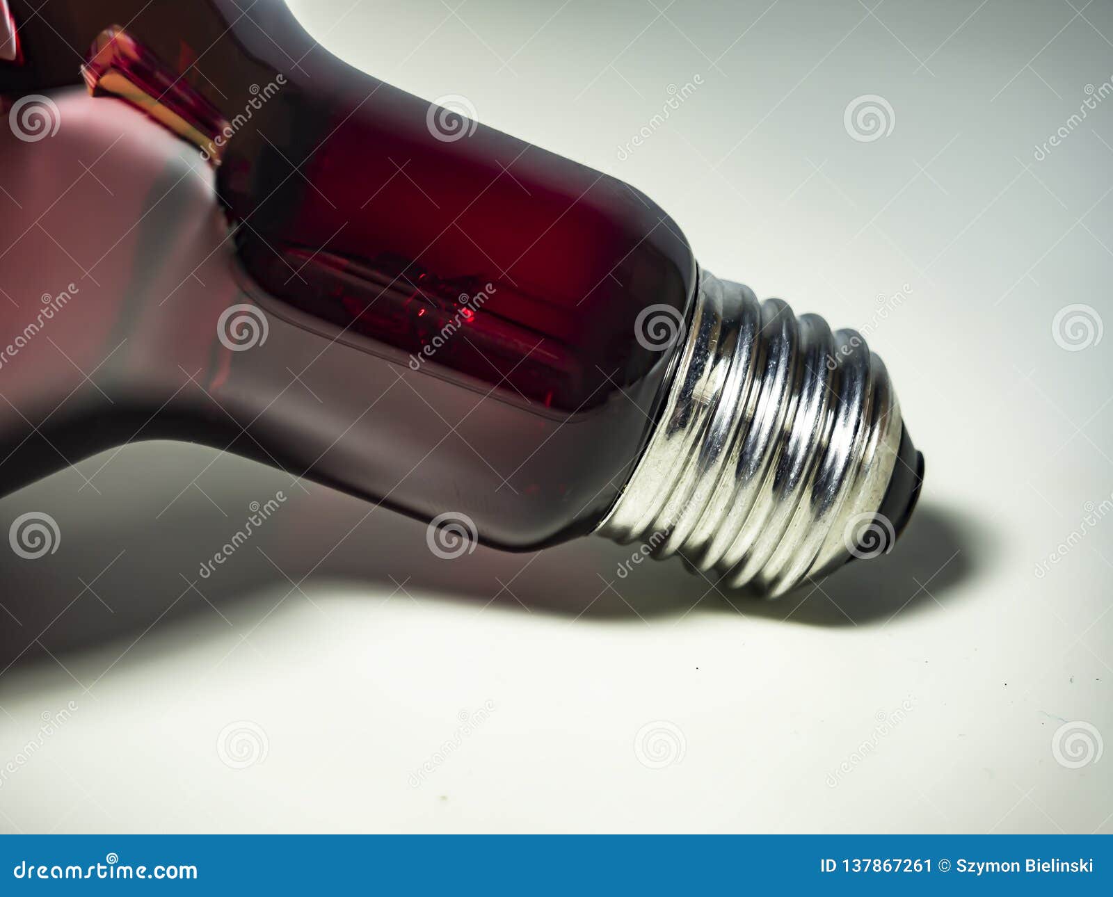 Red Bulb on a White Background Stock Image - Image of equipment ...