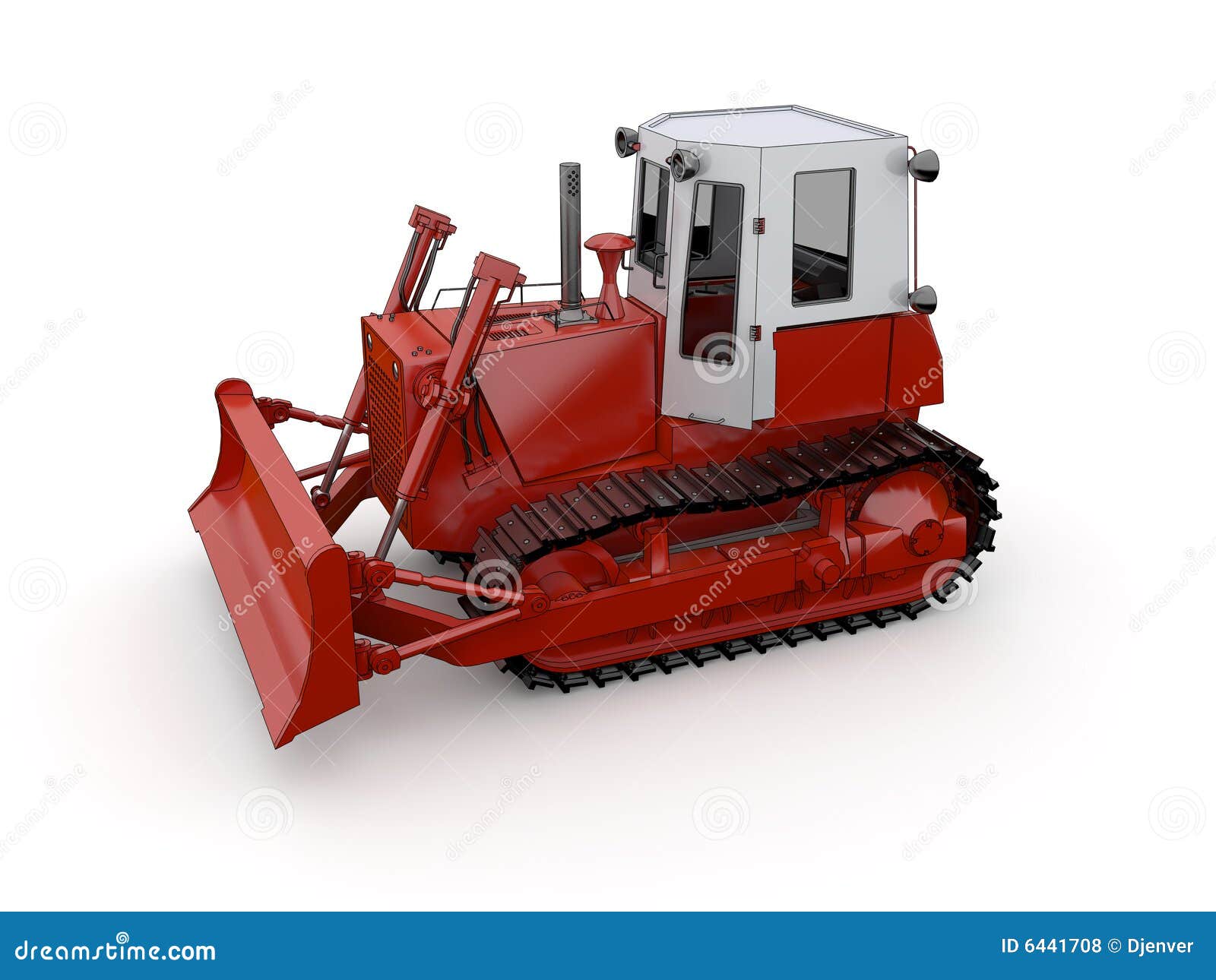 Red buldozer stock illustration. Illustration of agricultural - 6441708