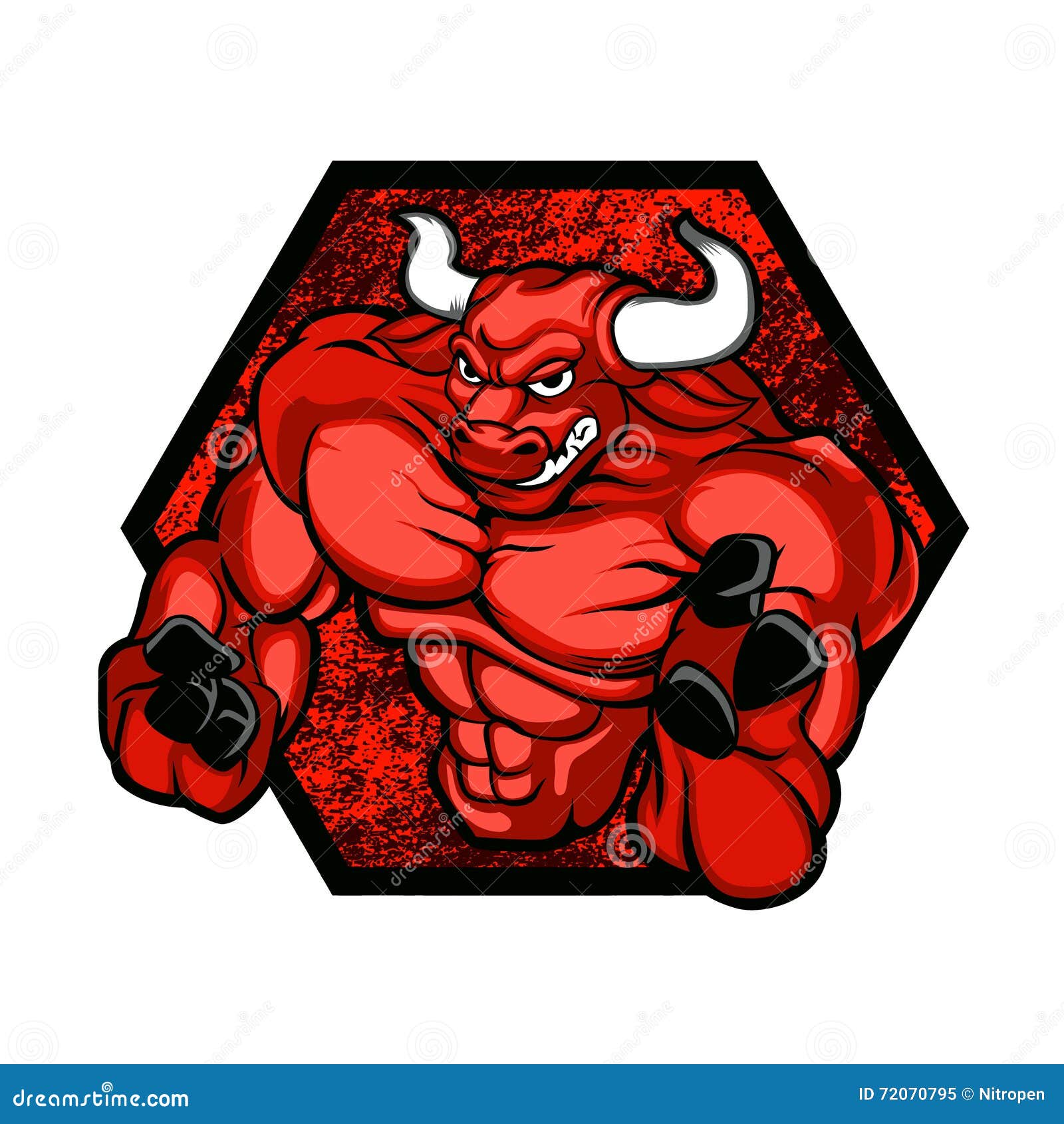 Bull Bodybuilder Pose And Showing His Muscular Body Cartoon Vector ...
