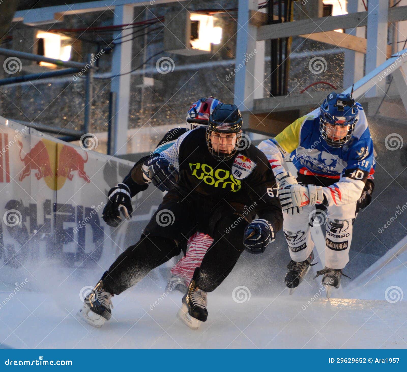 Red Bull Crashed Ice Competition Trio Editorial Photography - Image of ...