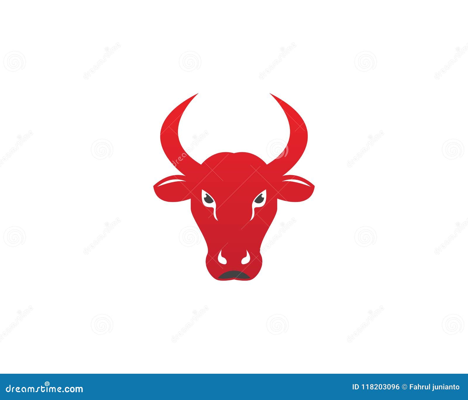 Red Bull Head Logo Design Template Stock Vector - Illustration of male ...