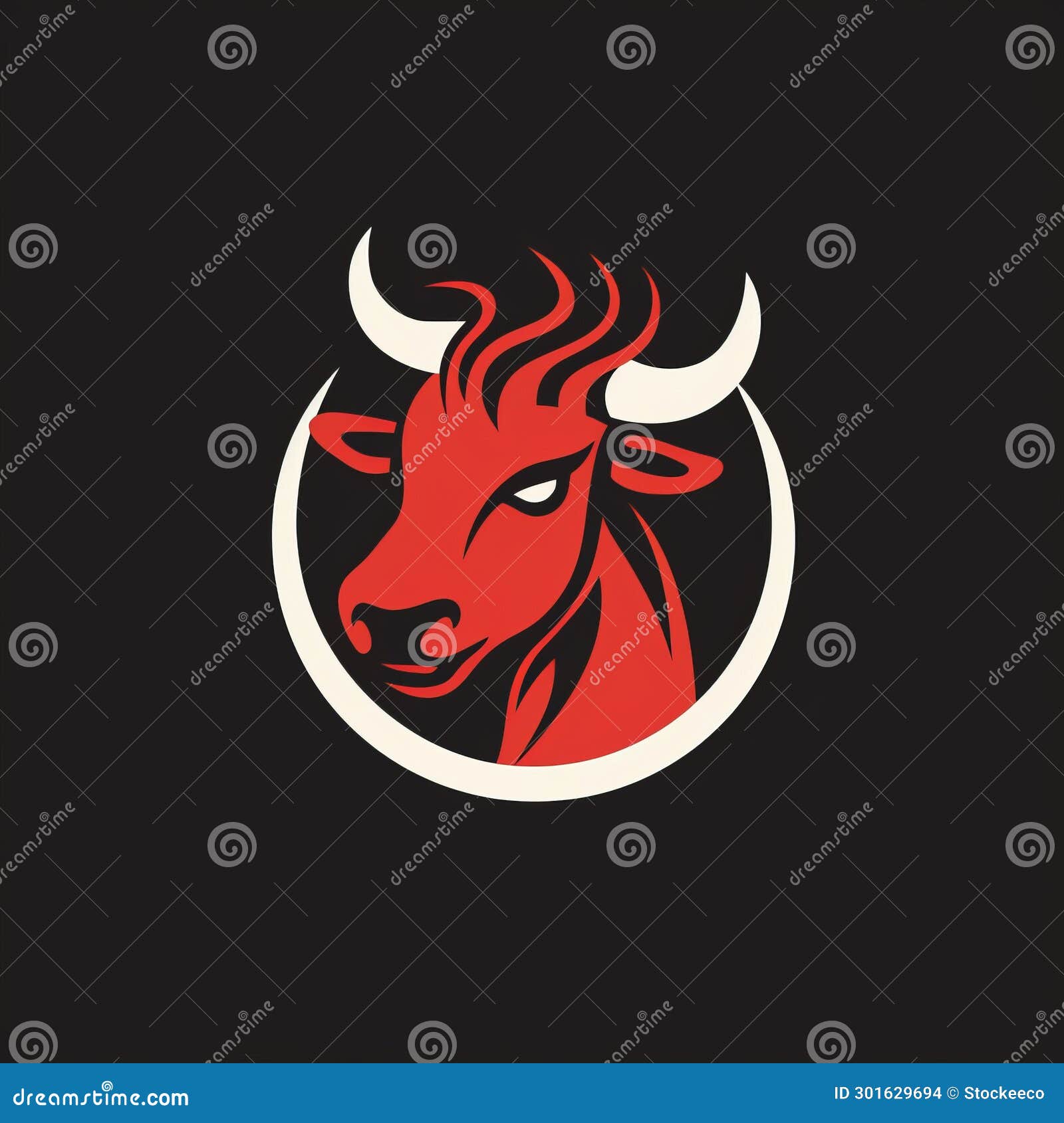 Red Bull Head Logo Design Template with Ancient Chinese Art Influence ... Red Bull Head Logo Design Template with Ancient Chinese Art Influence ...