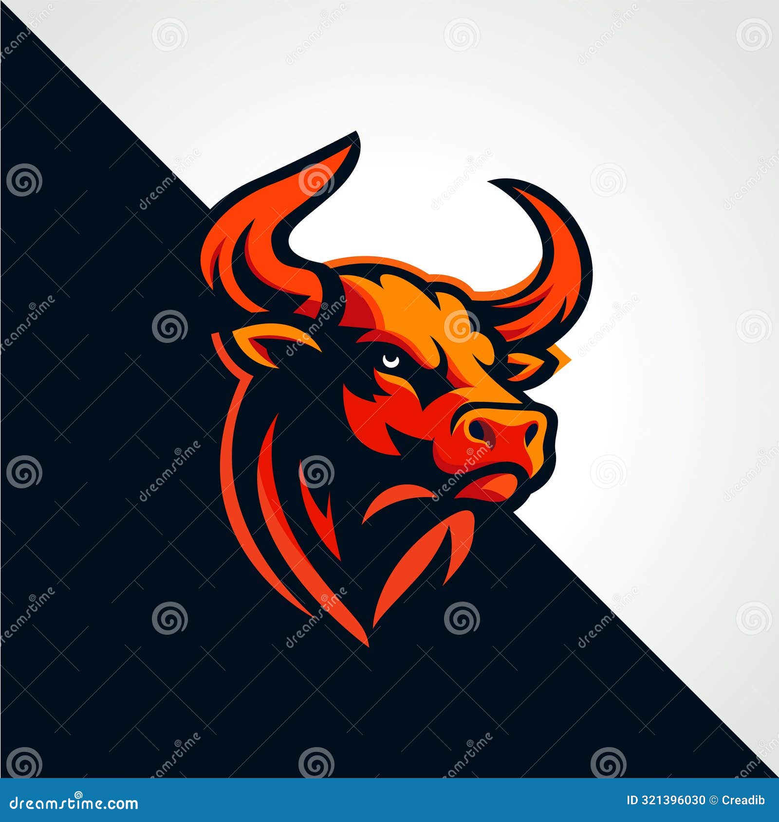 Red Bull Head Vector Design Stock Vector - Illustration of lines ...