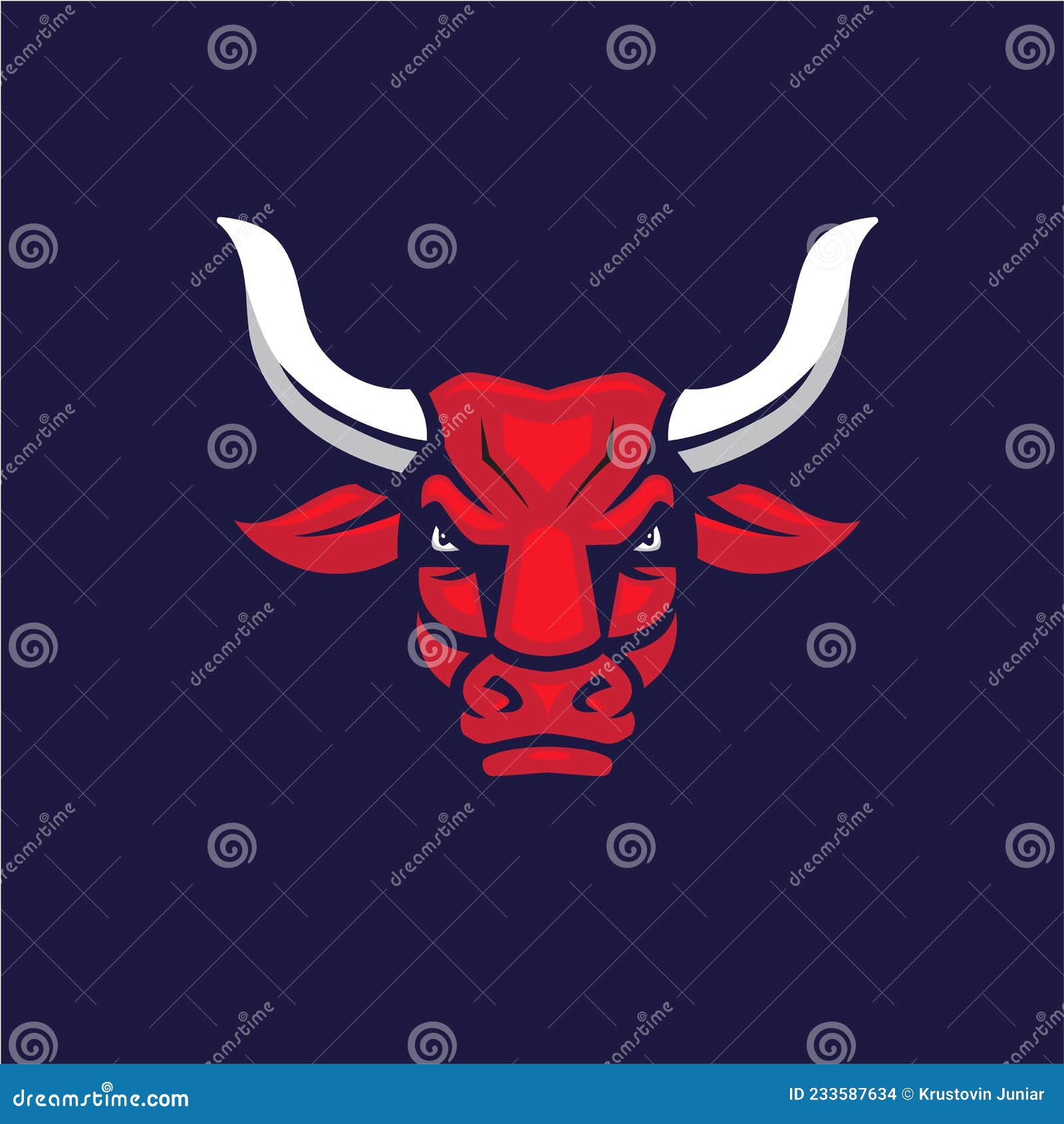 Red Bull Head Vector Illustration Stock Vector - Illustration of label ...