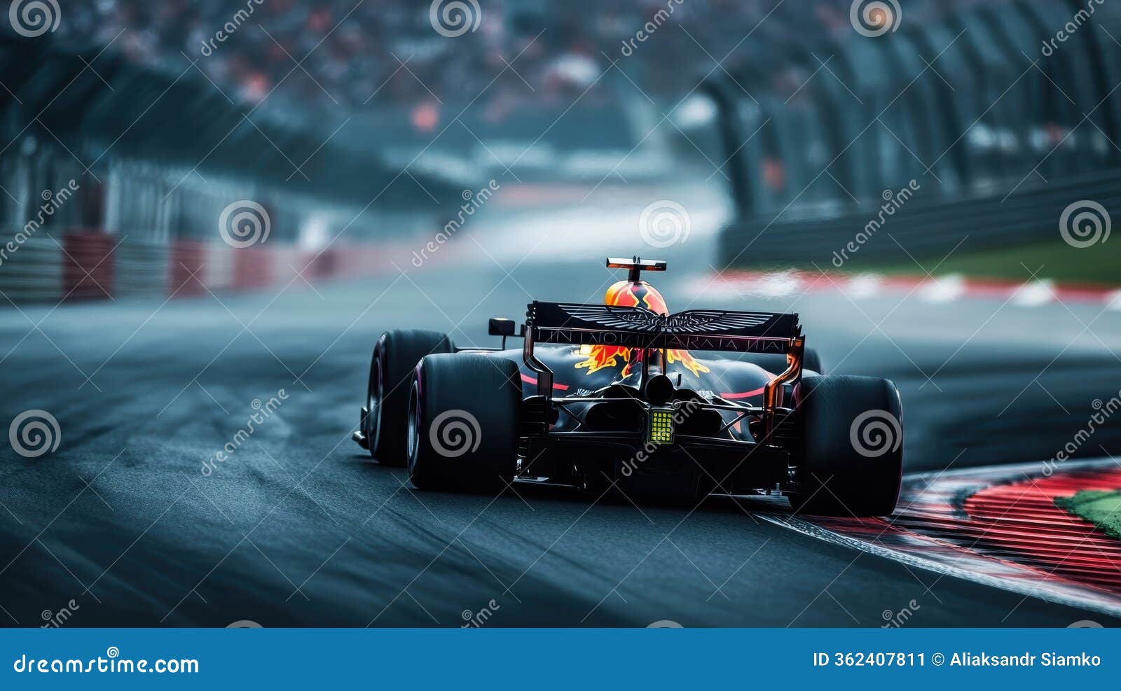 A Red Bull Racing Car on a Track Stock Illustration - Illustration of ...