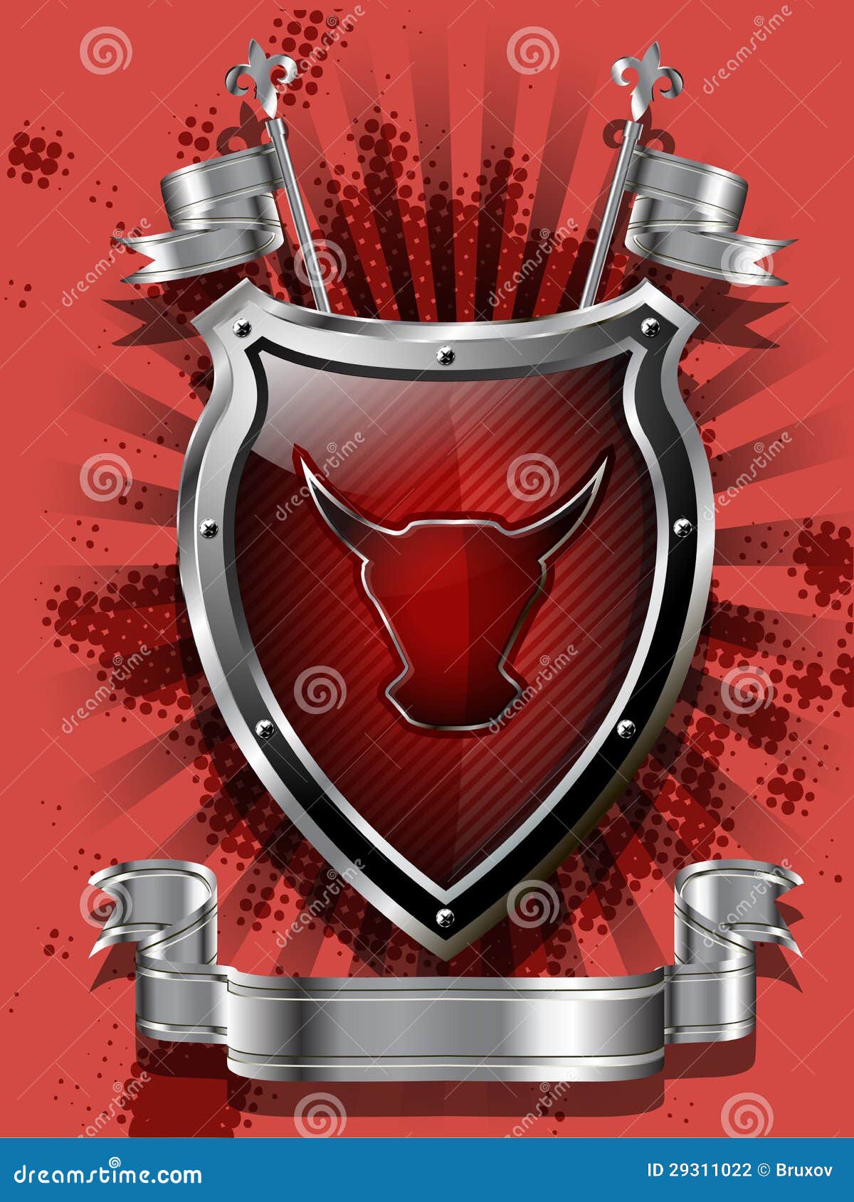 Red Bull Shield stock vector. Illustration of pattern - 29311022