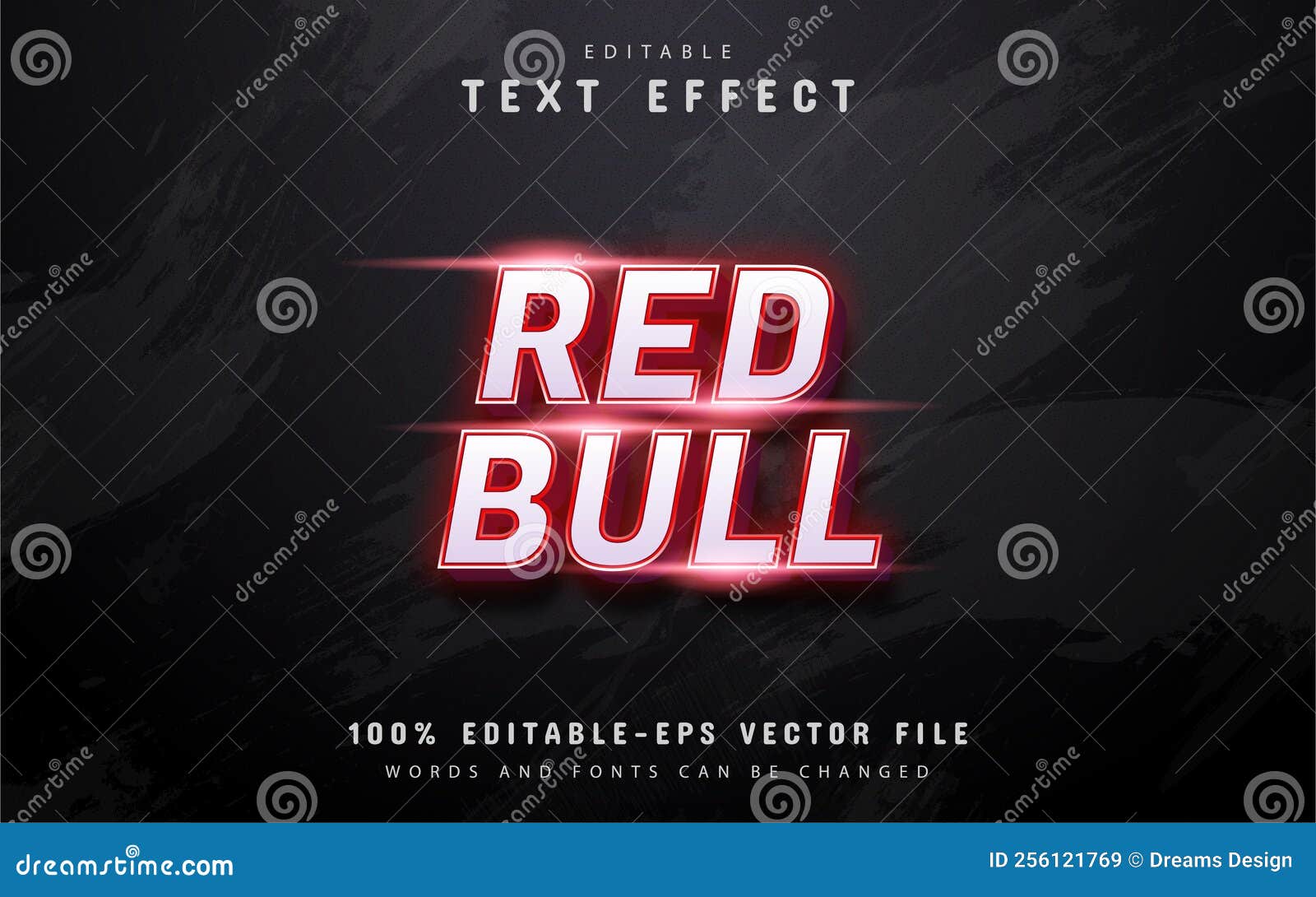 Red Bull Text - 3d Neon Style Text Effect Stock Vector - Illustration ...