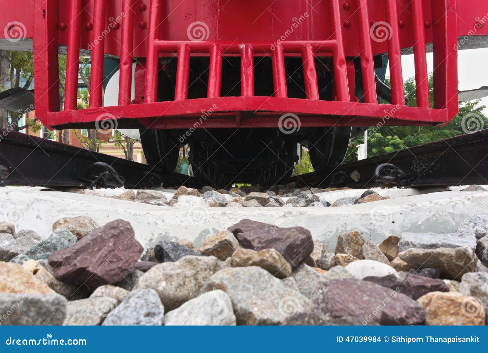 Red Bumper of Diesel Train on Railway Stock Photo - Image of train ...