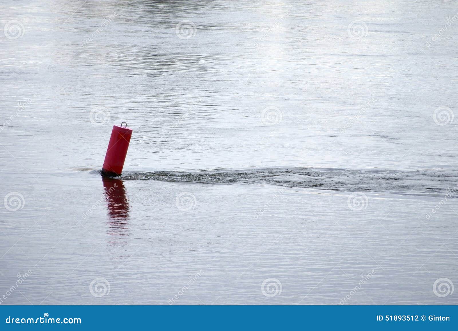 Red buoy in the river flow stock photo. Image of signs - 51893512