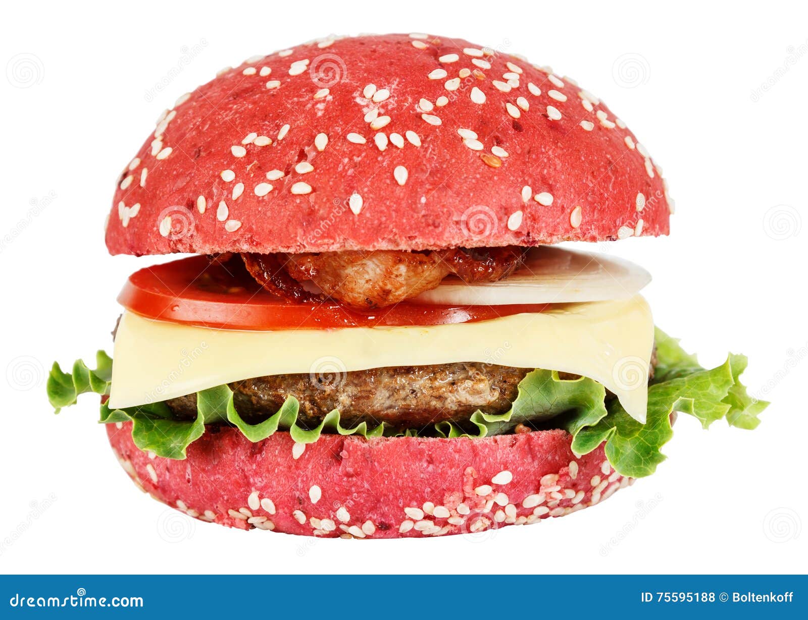 Red Burger Isolated on White Stock Photo - Image of colored ...