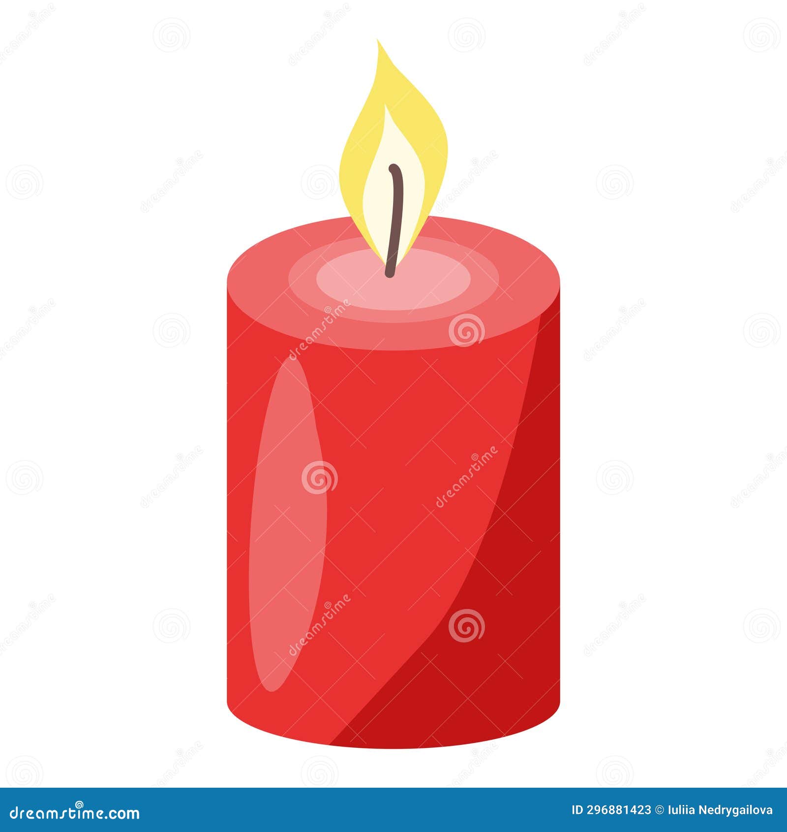 Red Burning Candle, Flat Vector Stock Illustration - Illustration of ...