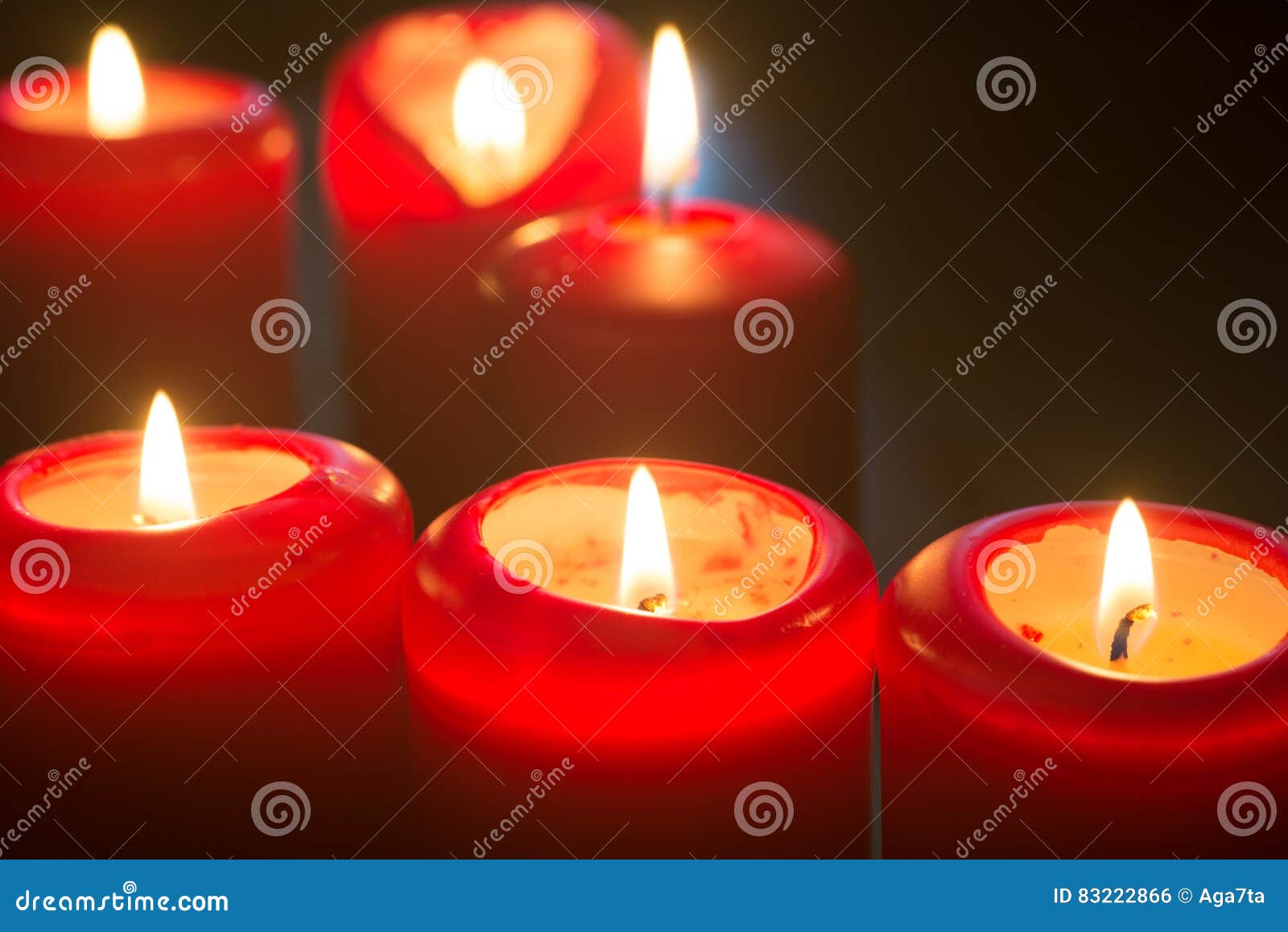 Red burning candles stock photo. Image of fire, dark - 83222866