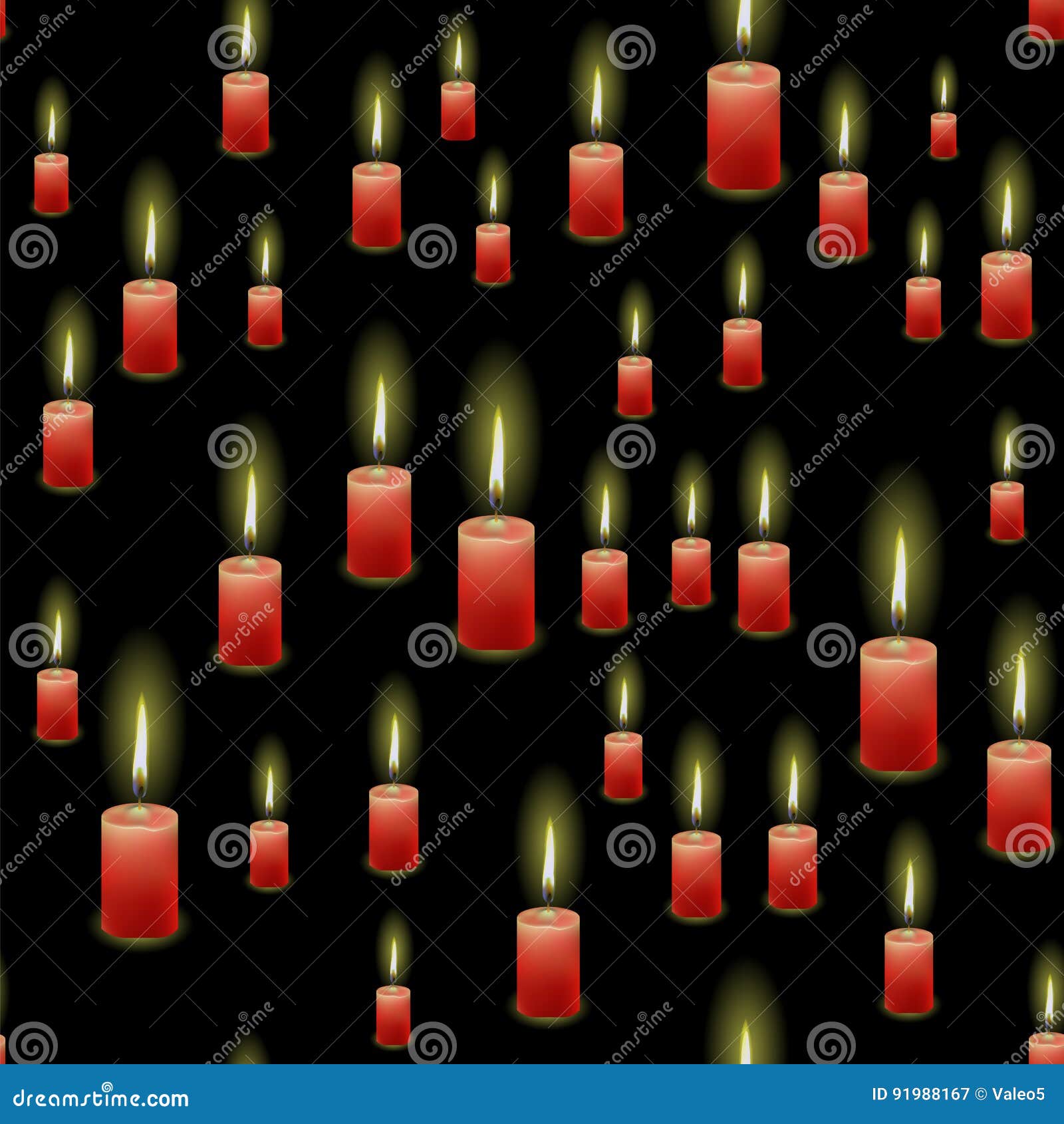 Red Burning Wax Candles Seamless Pattern Stock Vector - Illustration of ...