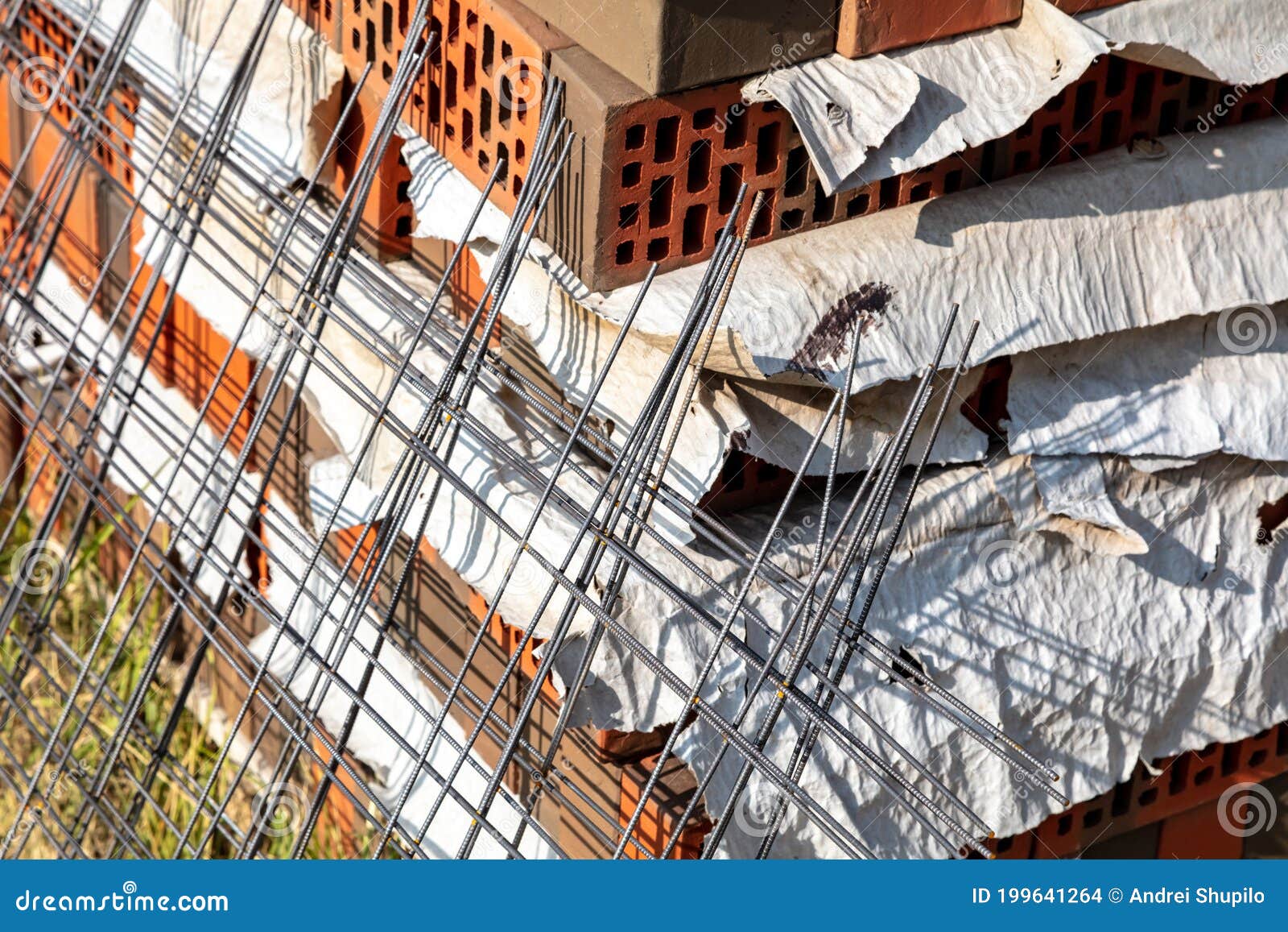 Red Burnt Brick at a House Construction Site Stock Photo - Image of ...