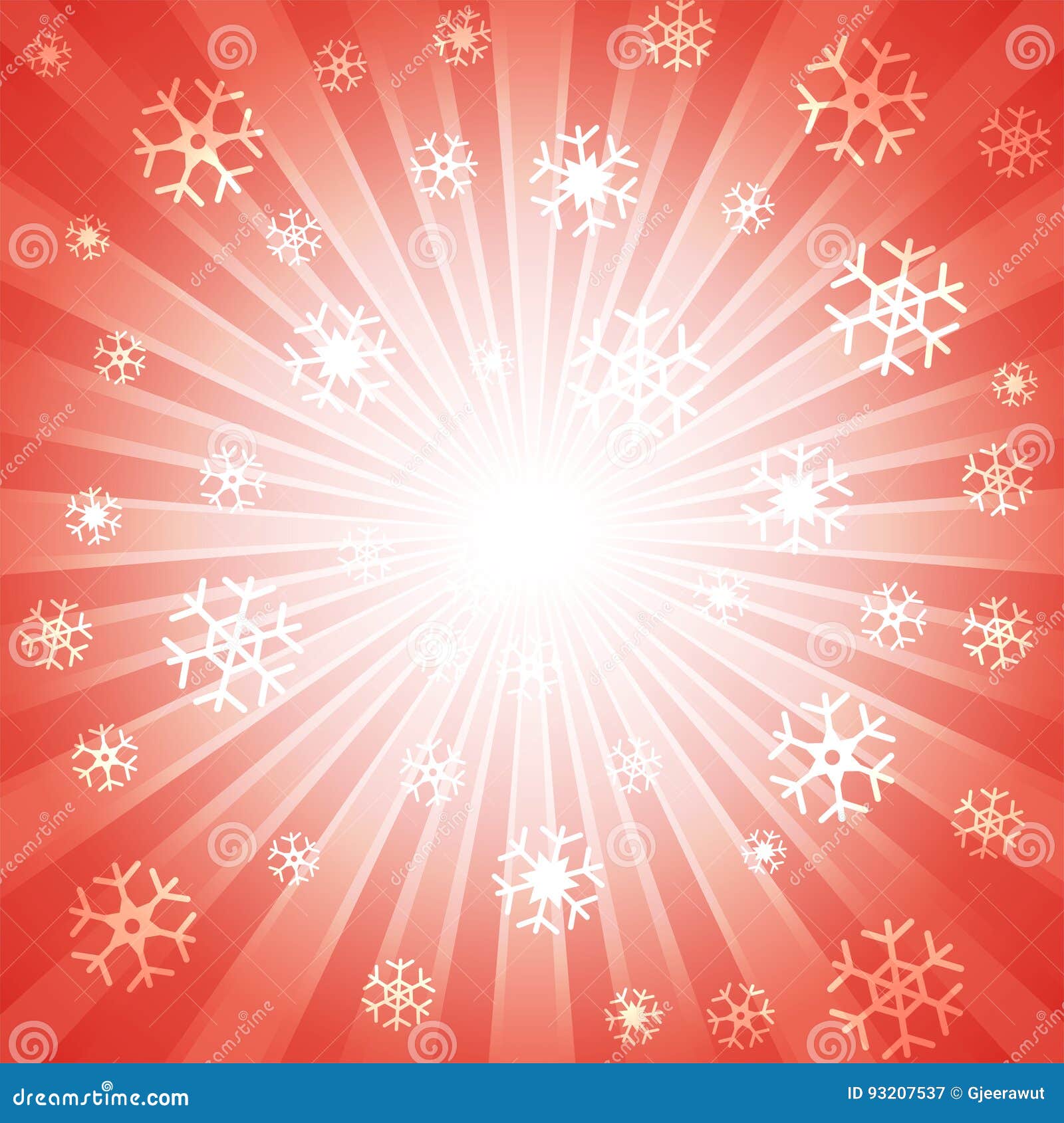 Red Burst with Many White Snowflake for Abstract Design Background ...