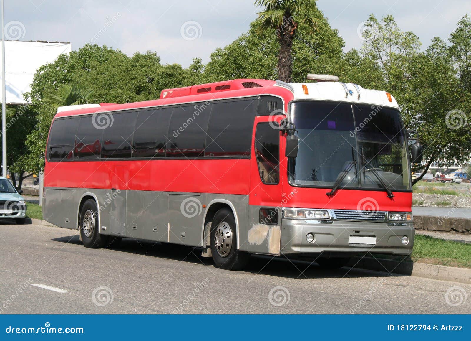 Red bus stock photo. Image of coach, green, machine, modern - 18122794
