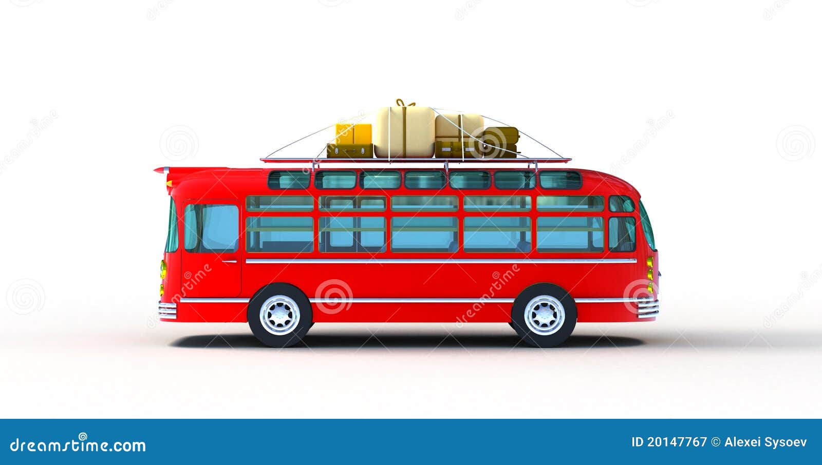 Red bus adventure stock illustration. Illustration of destinations ...