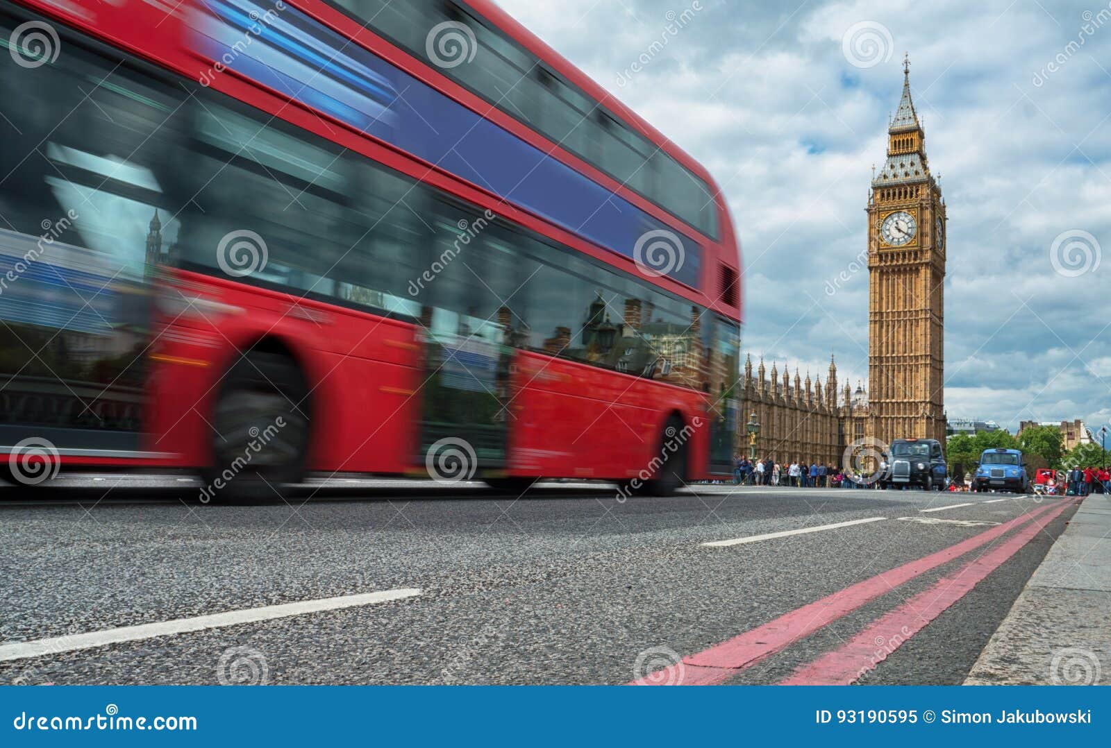 Red Bus in Front of Big Ben Stock Image - Image of transportation ...