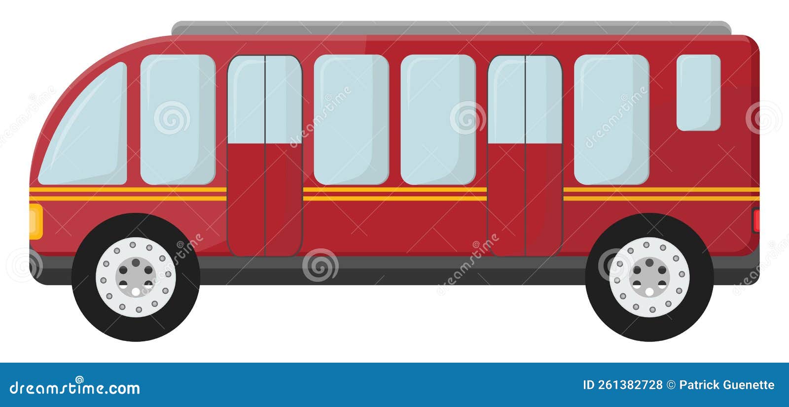 Red bus, icon stock vector. Illustration of isolated - 261382728
