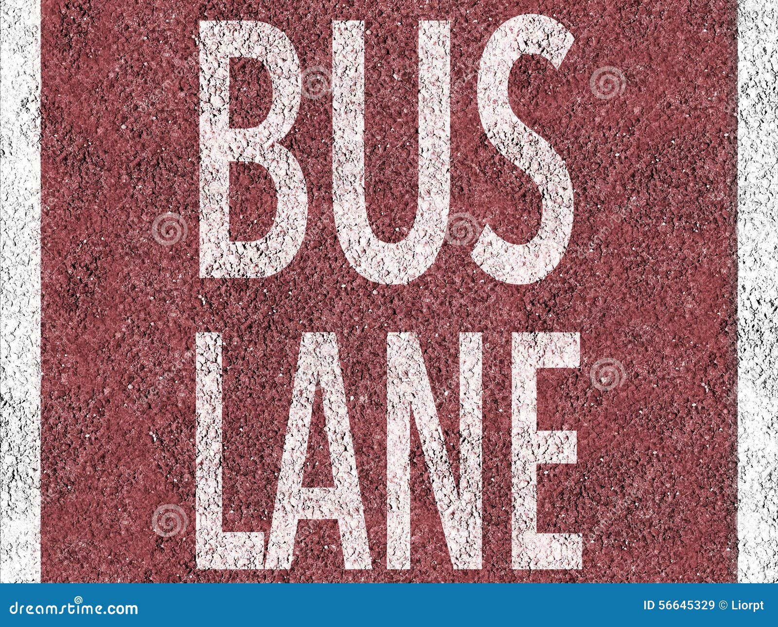 Red bus lane on asphalt stock image. Image of street - 56645329
