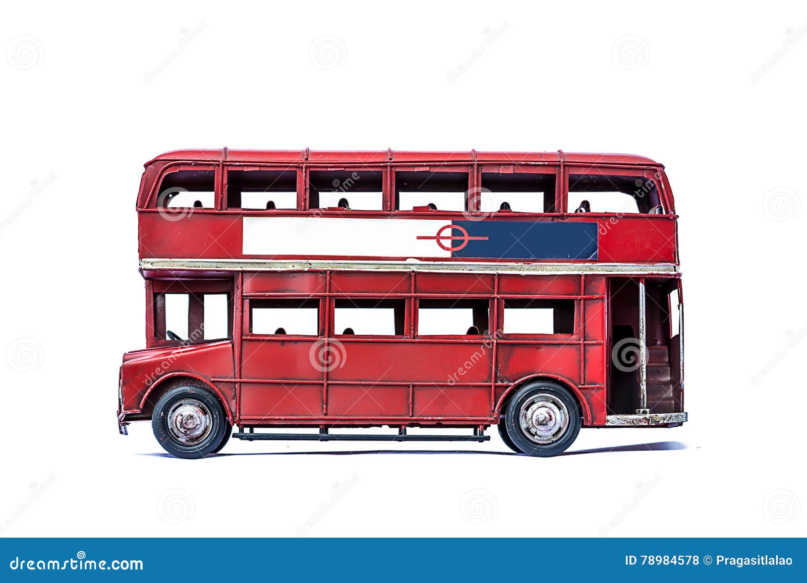 Red Bus Old Vintage on White Isolate Stock Photo - Image of icon ...