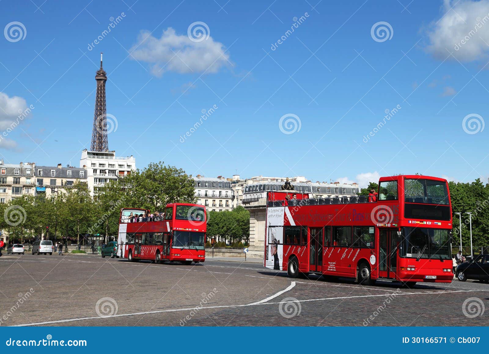 Paris bus editorial photo. Image of eiffel, capital, flag - 30166571