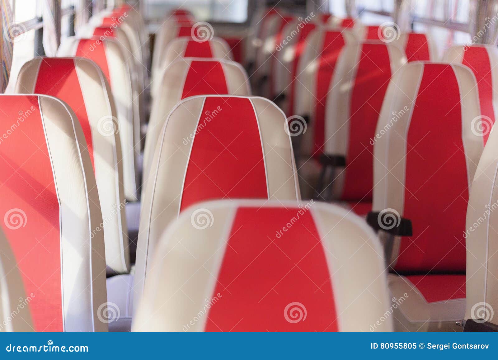 Red bus seats stock image. Image of commuting, drive - 80955805