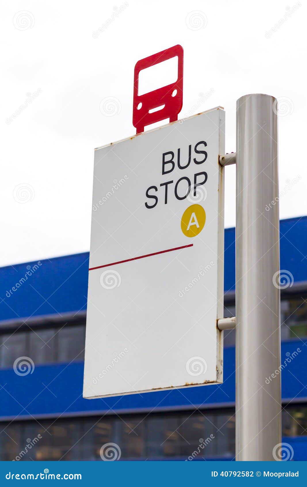 Red Bus Shape on Bus Stop Sign Stock Photo - Image of traffic, outdoor ...