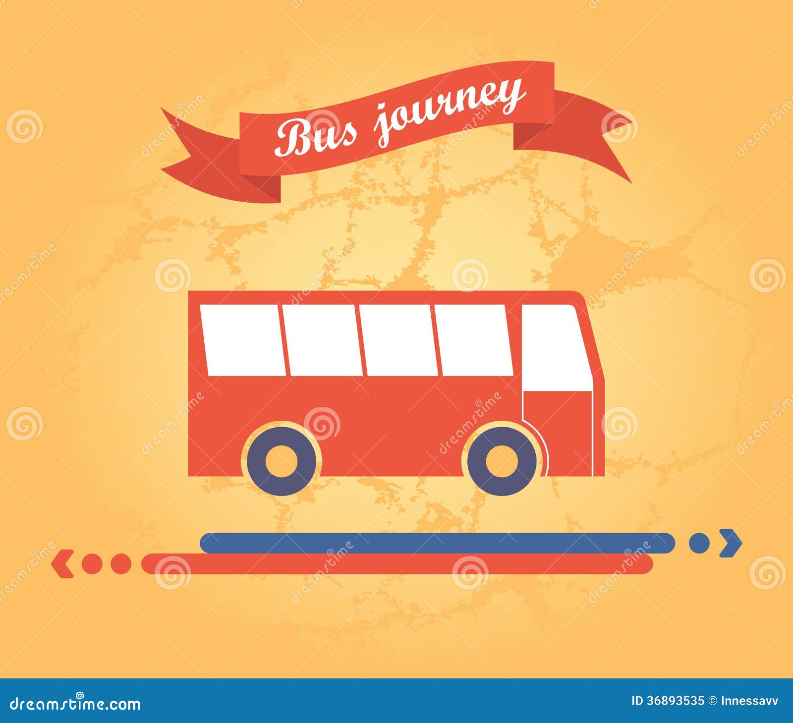 Red Bus on a Yellow Background Stock Vector - Illustration of travel ...