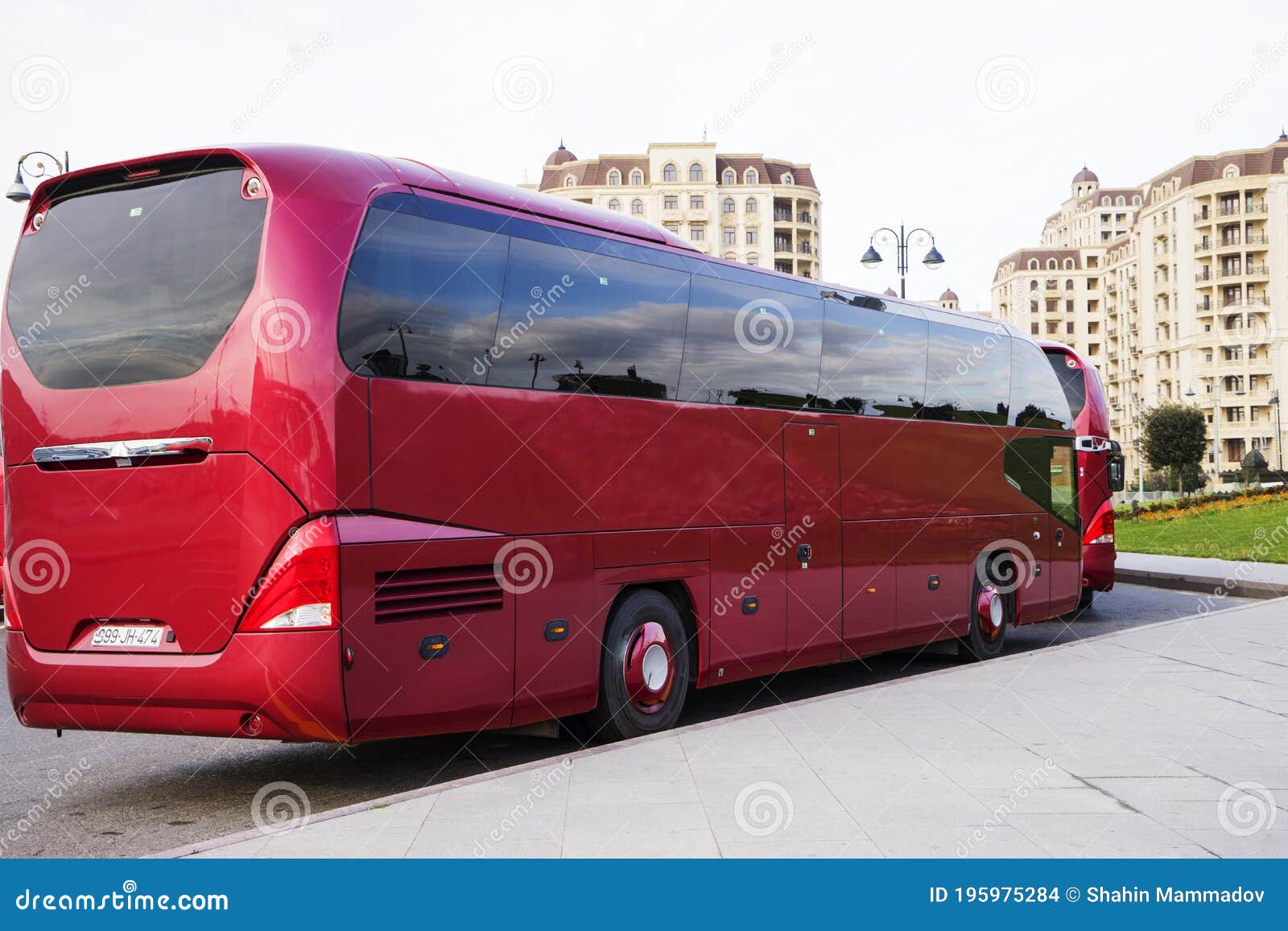 Red Buses are at the City Bus Stop Stock Photo - Image of drive ...