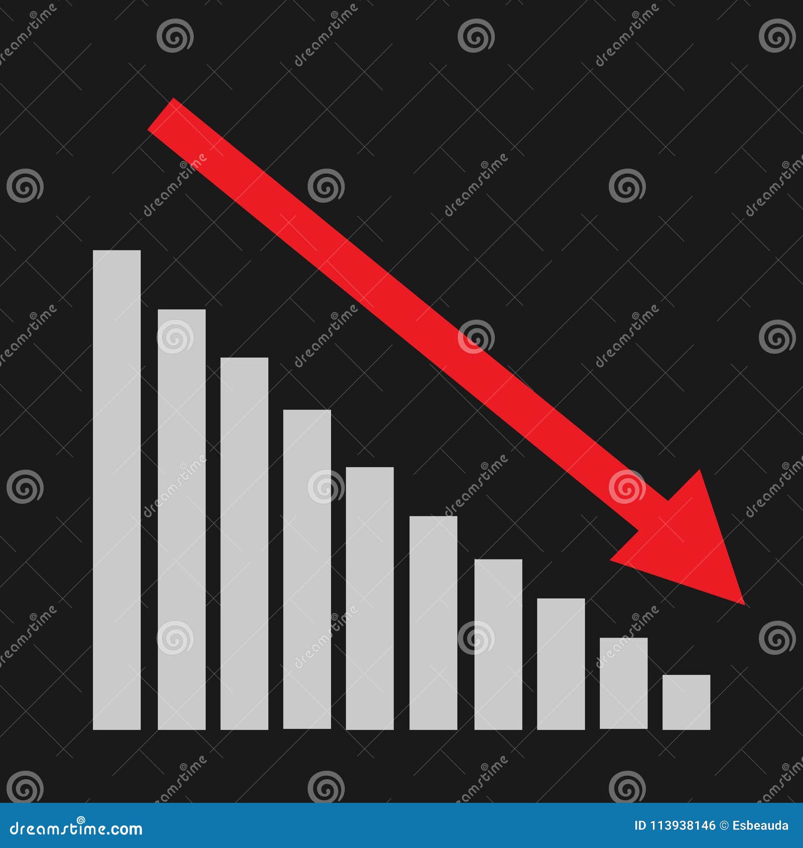 Red Business Arrow Going Down Stock Vector - Illustration of forex ...