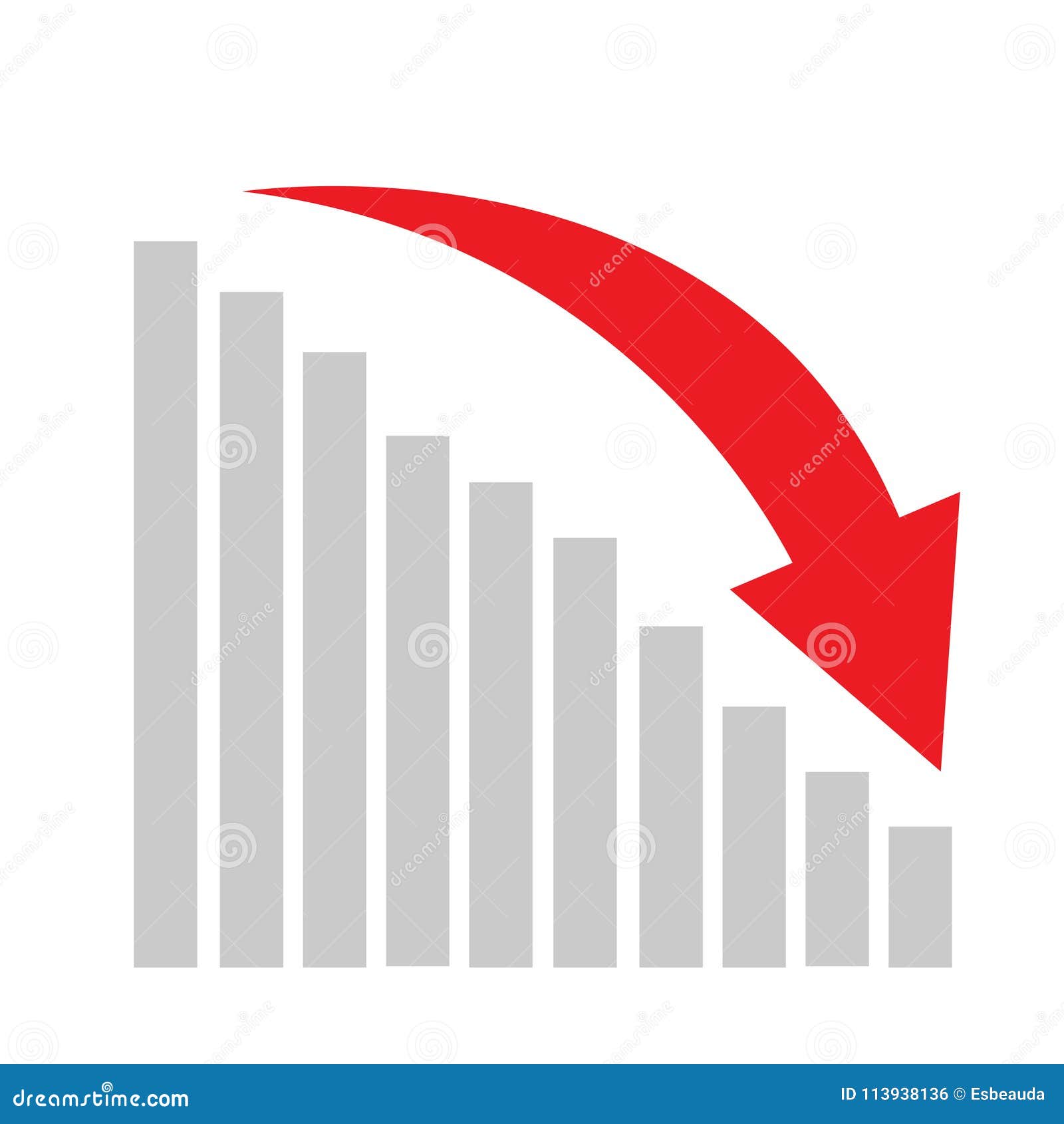 Red Business Arrow Going Down Stock Vector - Illustration of trend ...