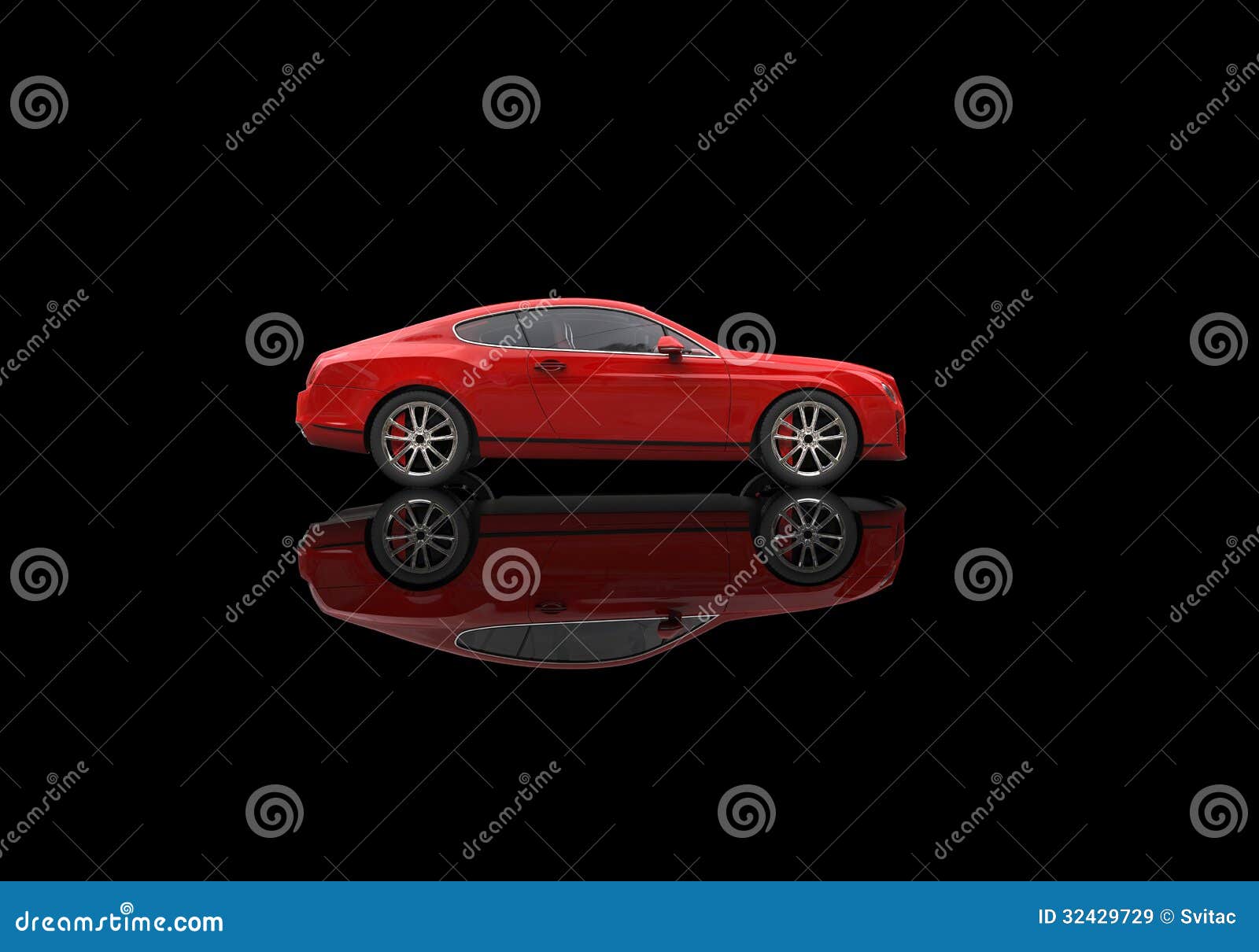 Red Business Car on Black Background Stock Illustration - Illustration ...