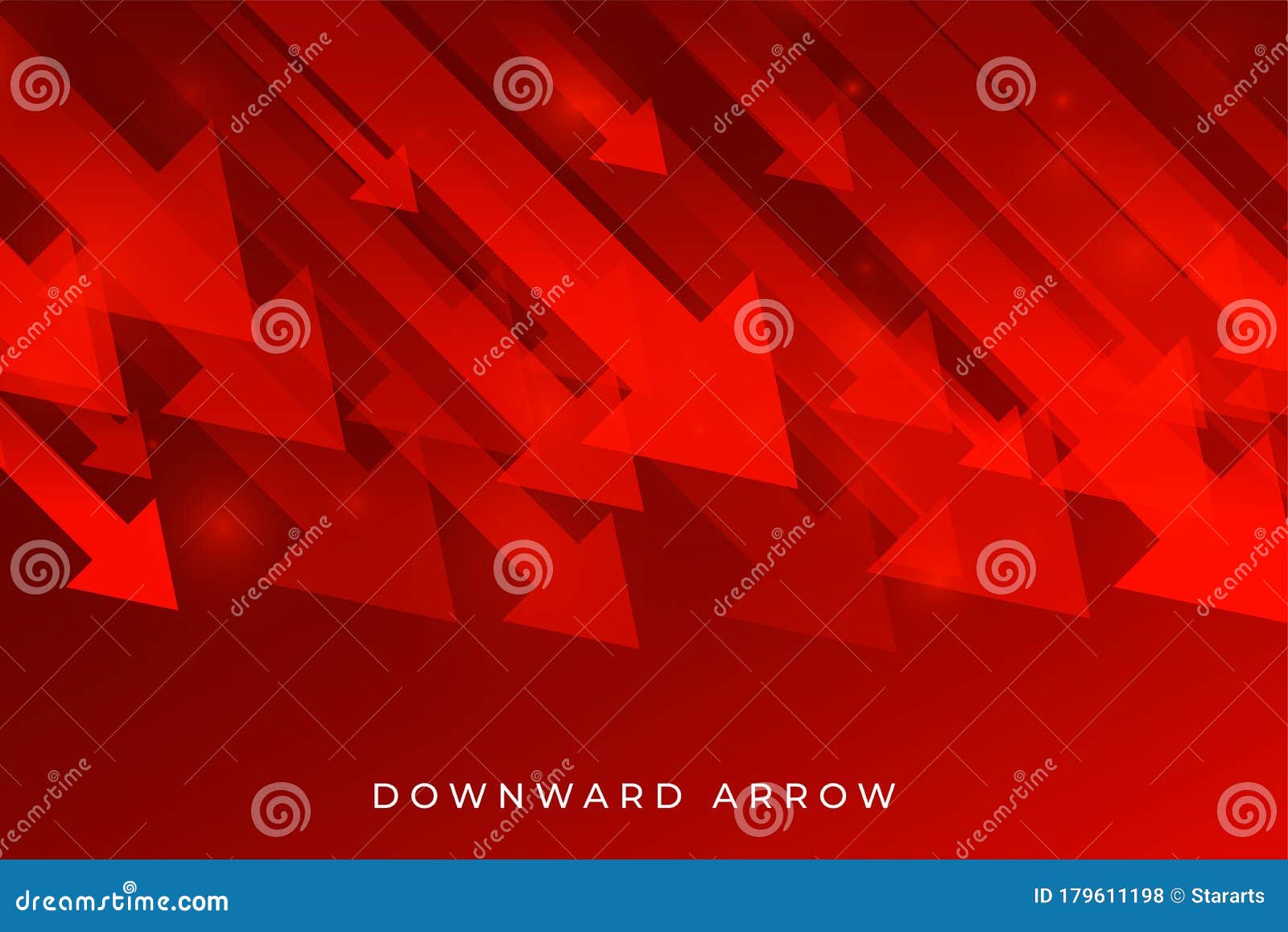 Red Business Downfall Arrow Showing Downward Trend Stock Vector ...