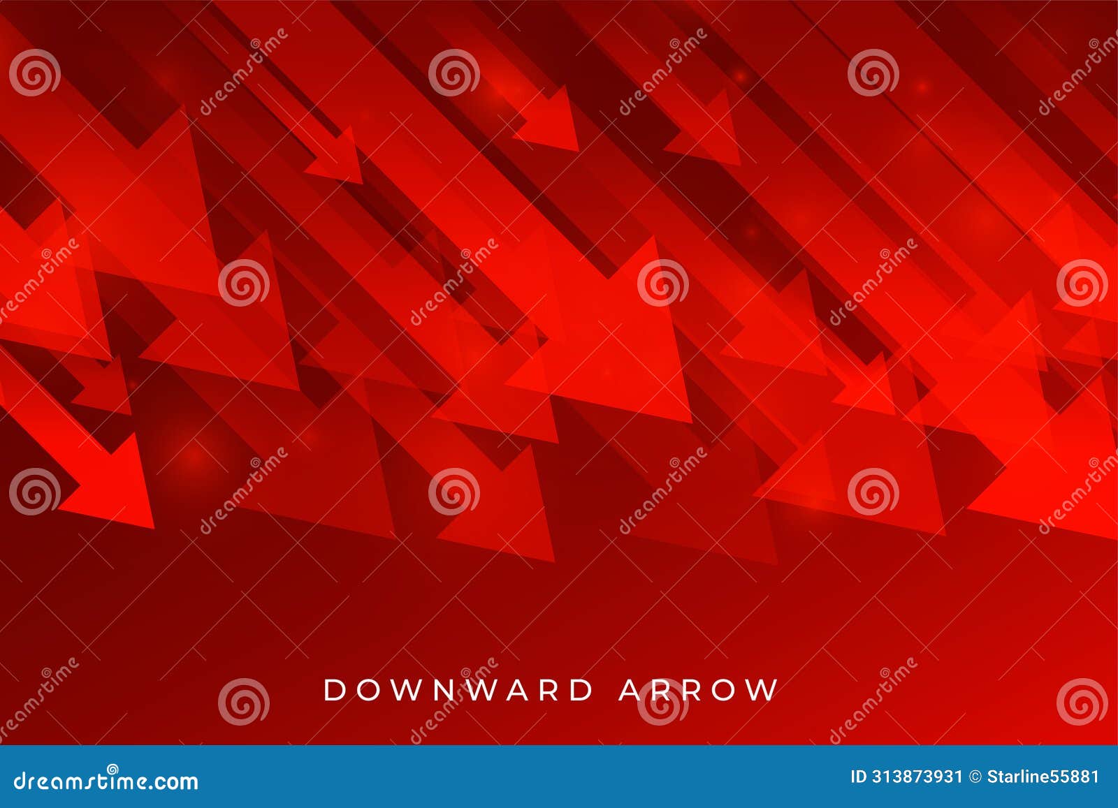Red Business Downfall Arrow Showing Downward Trend Stock Vector ...