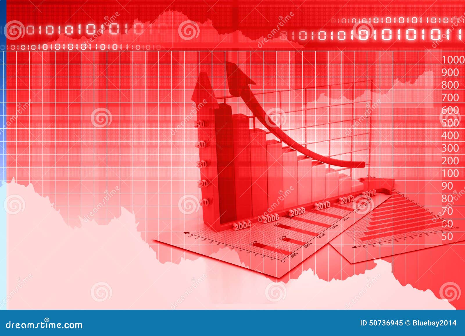 Red business graph chart stock illustration. Illustration of graphic ...