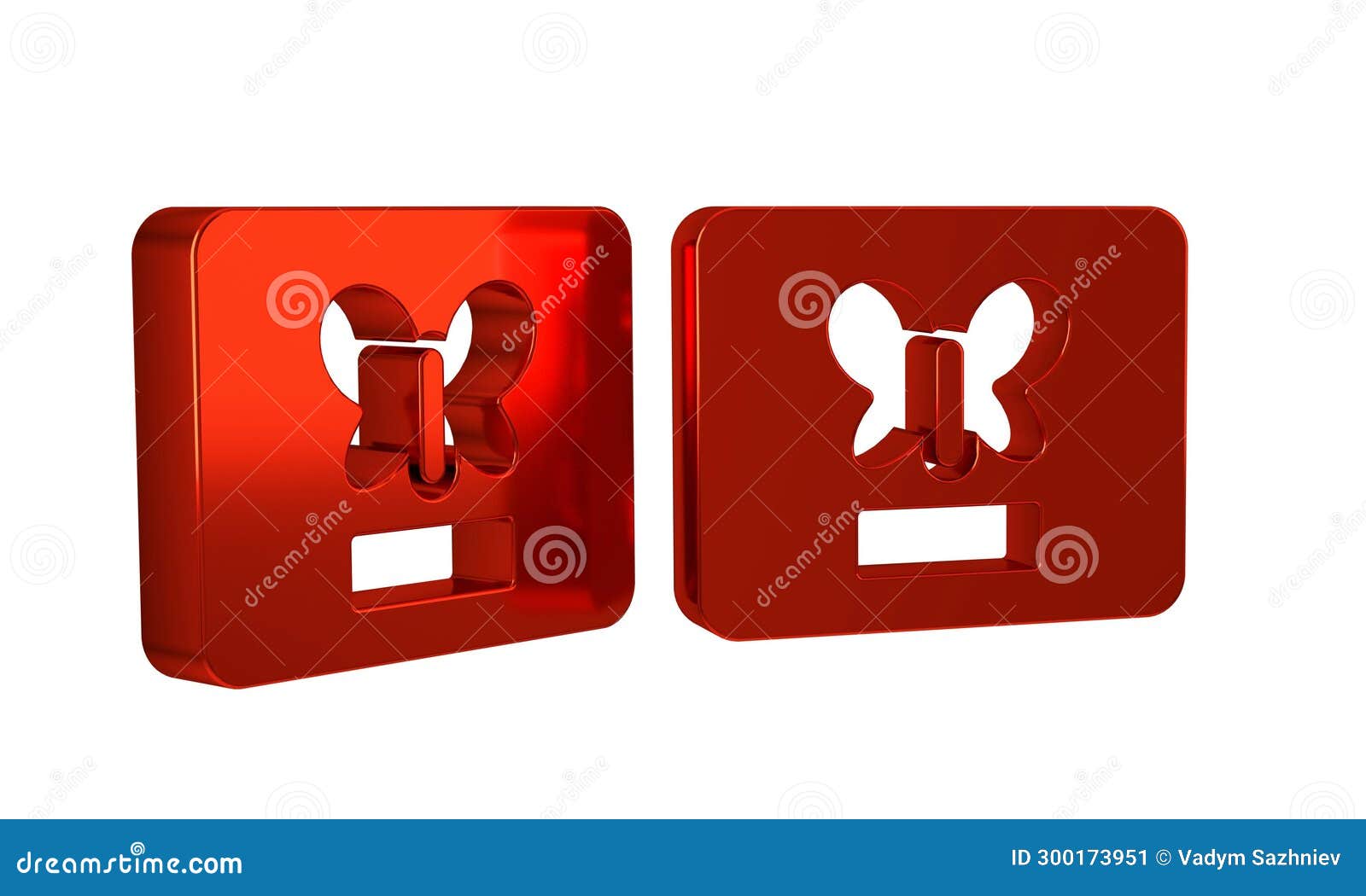 Red Butterfly in a Frame Icon Isolated on Transparent Background ...