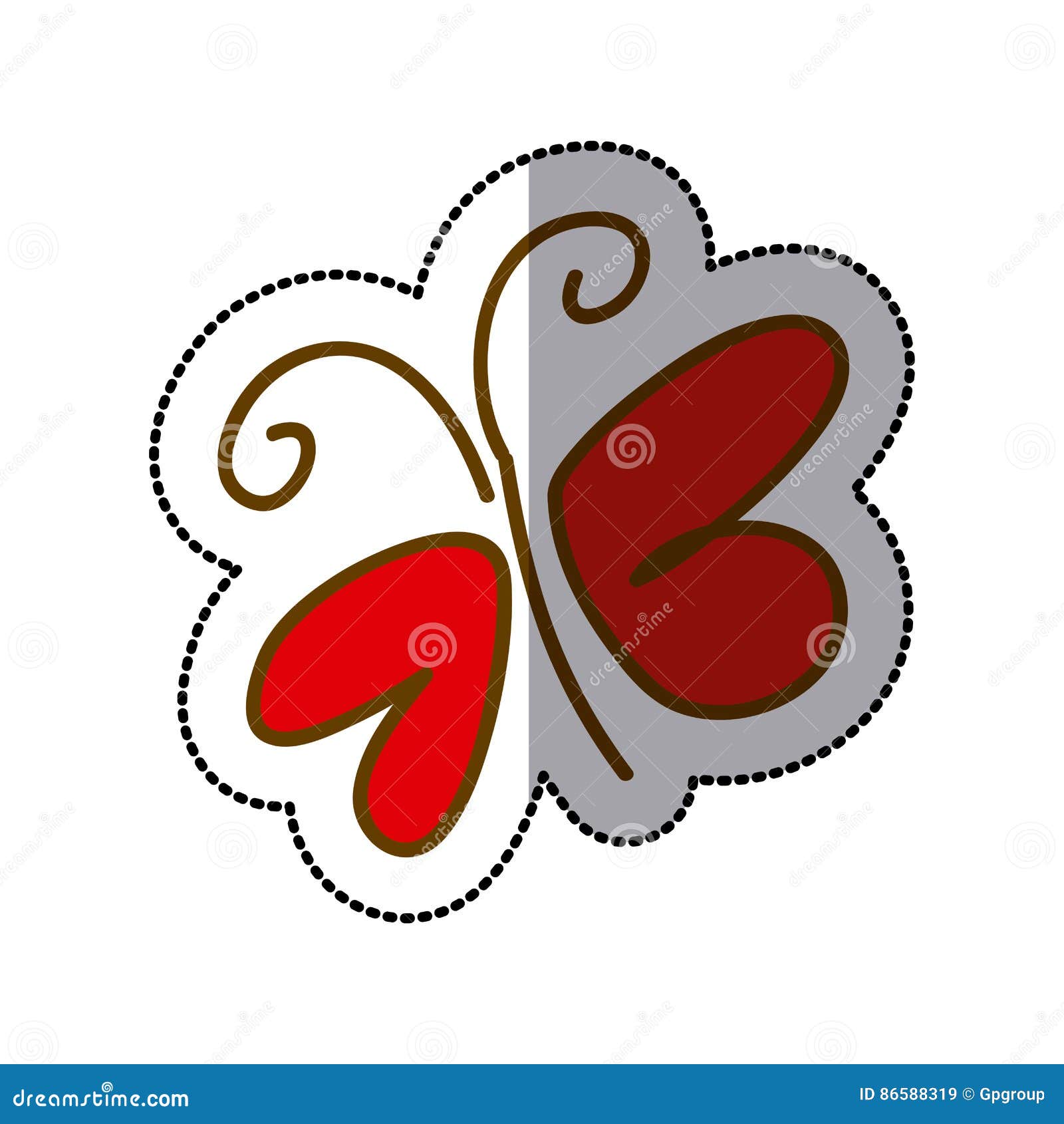 Red butterfly icon image stock illustration. Illustration of digitally ...