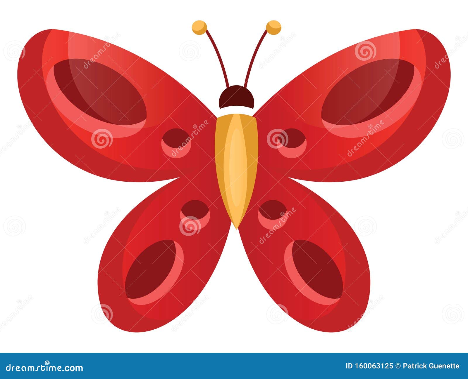 Red Butterfly Vector Illustration on a Stock Vector - Illustration of ...