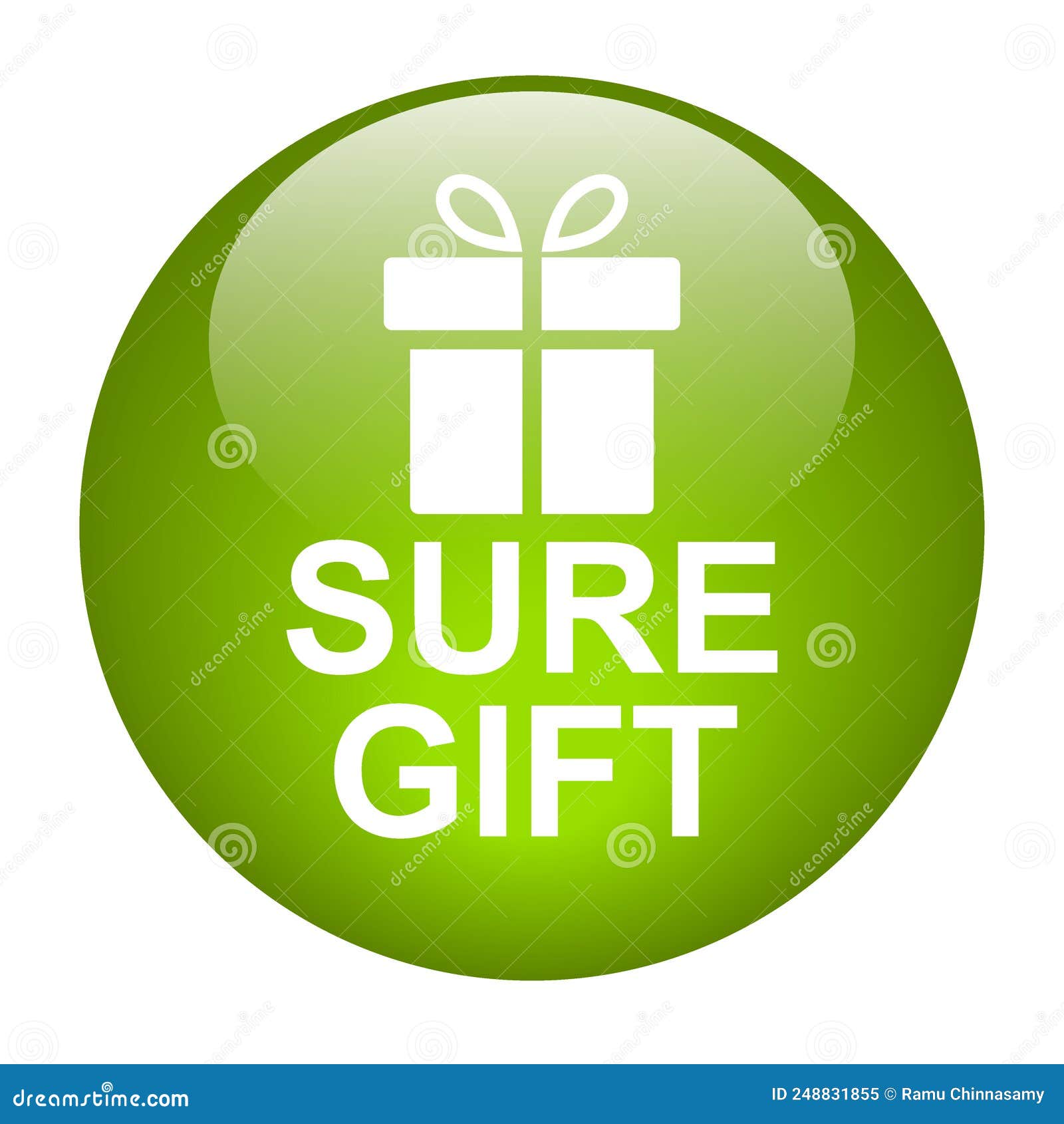 Sure Gift Icon Button on White Stock Illustration - Illustration of ...
