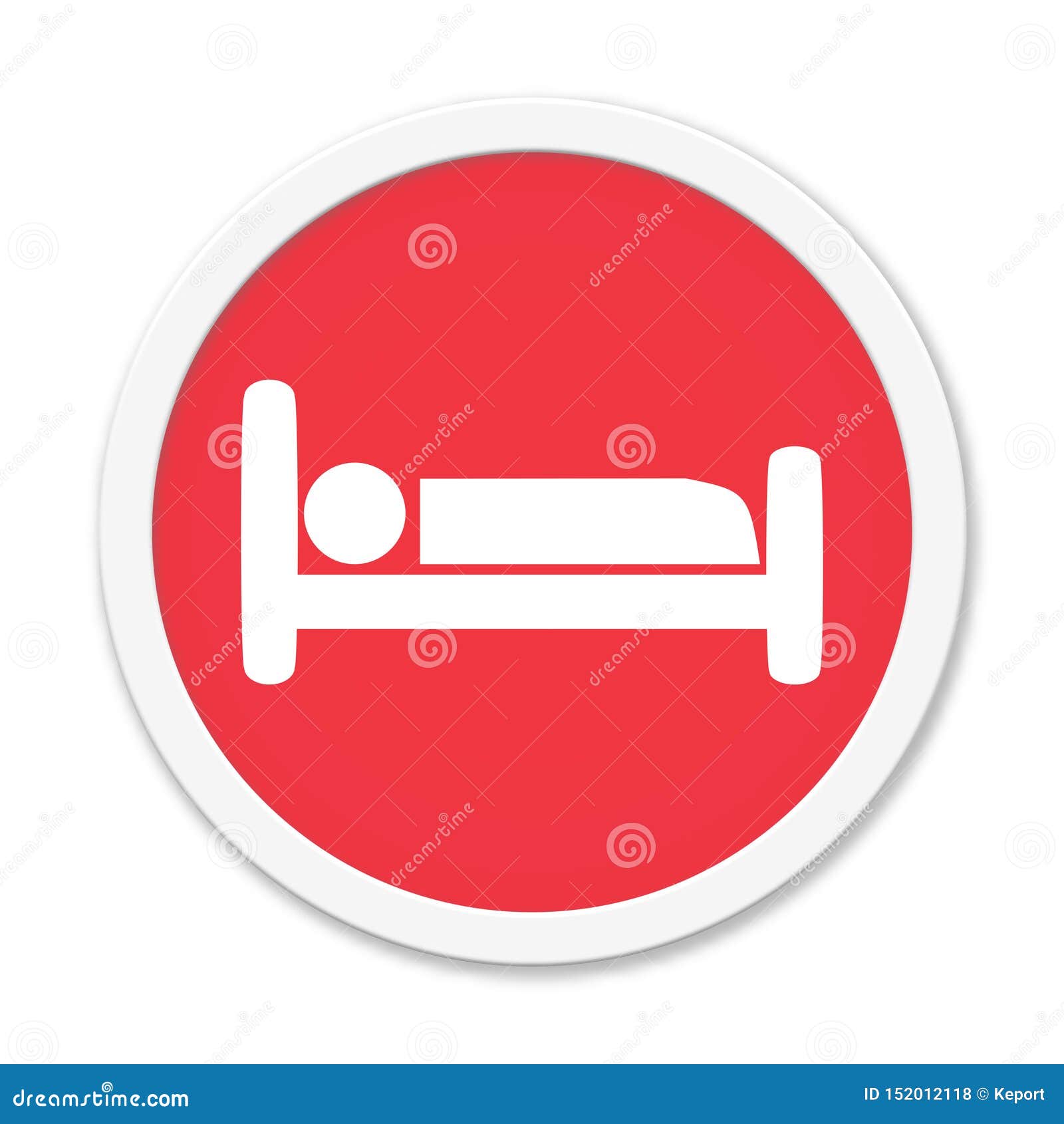 Red Button with Bed or Hotel Icon Stock Illustration - Illustration of ...
