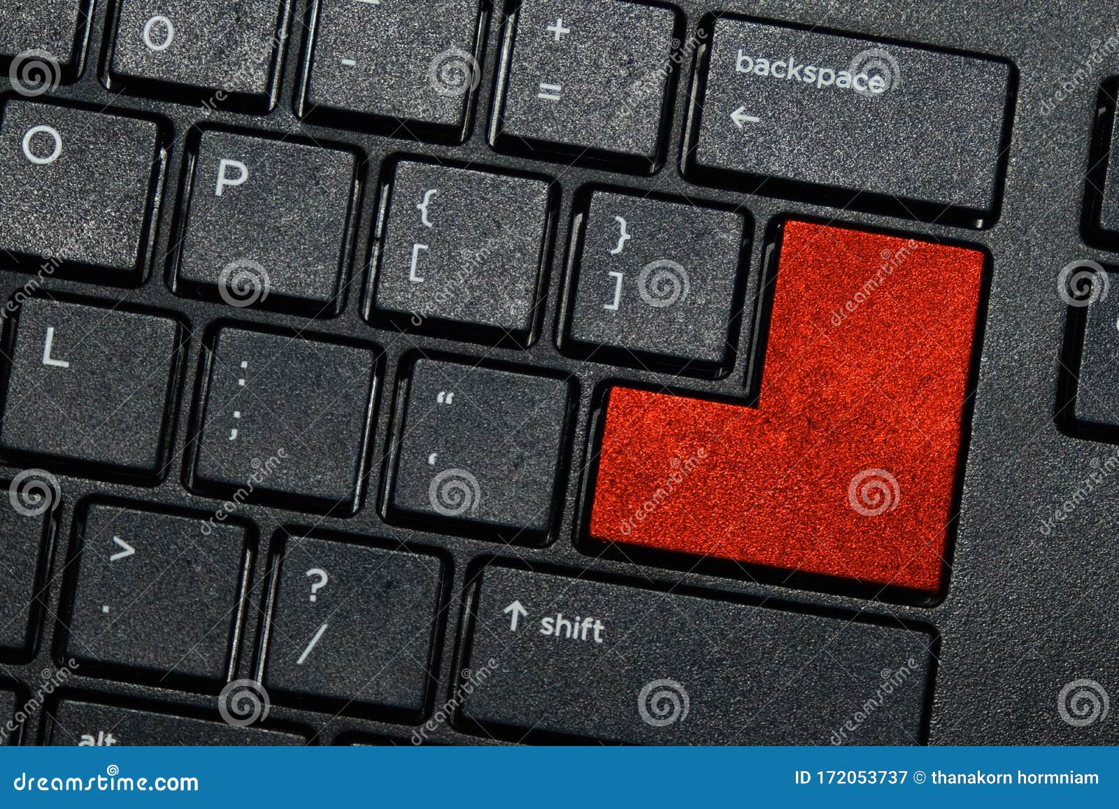 Red Button on Black Computer Keyboard Stock Image - Image of ...