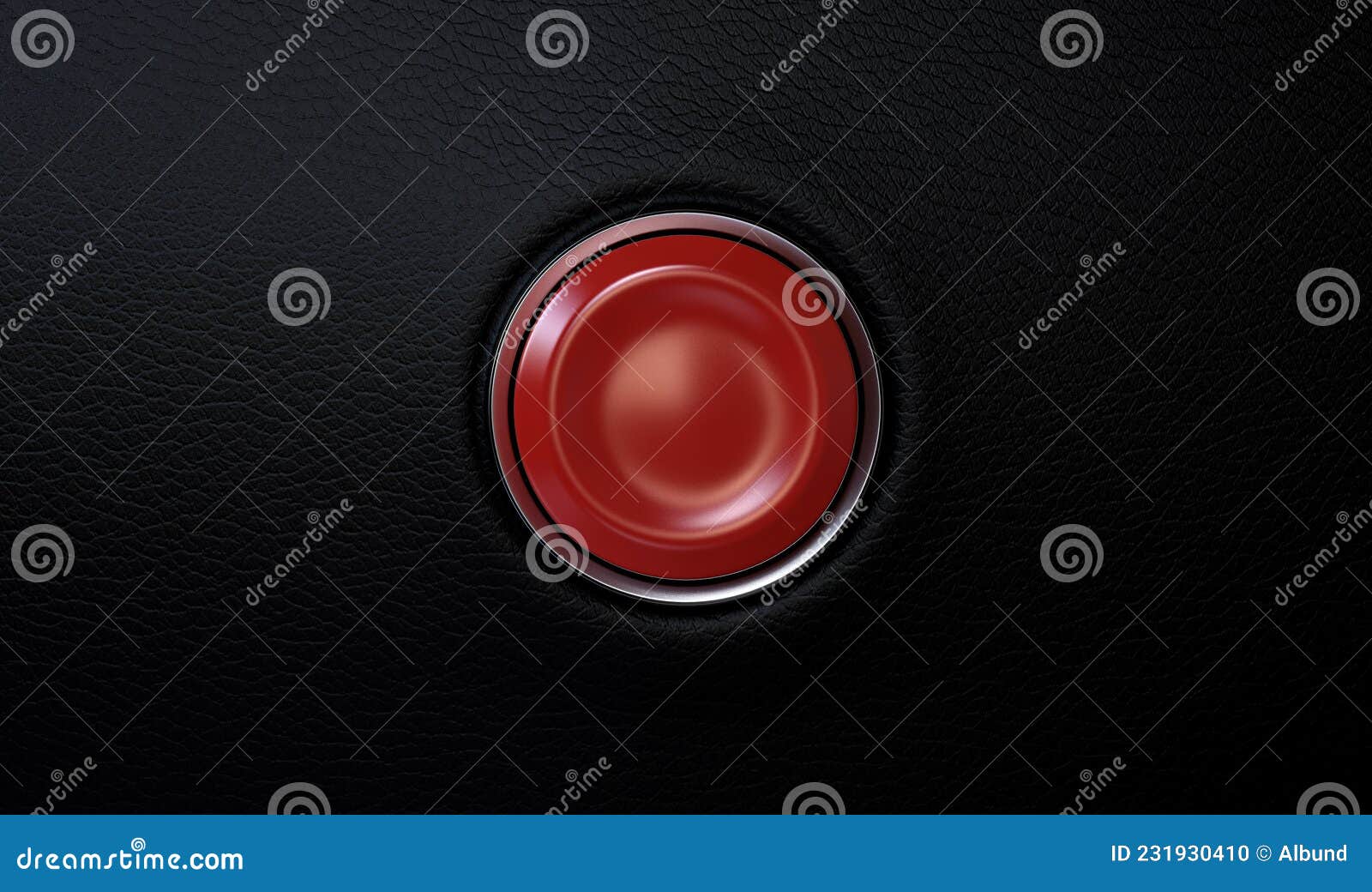 Red Button on Black Leather Stock Illustration - Illustration of power ...