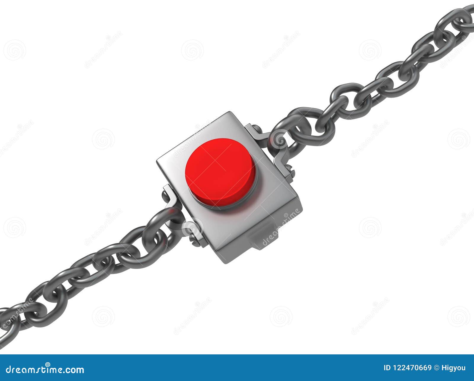Red Button Chain stock illustration. Illustration of rendering - 122470669