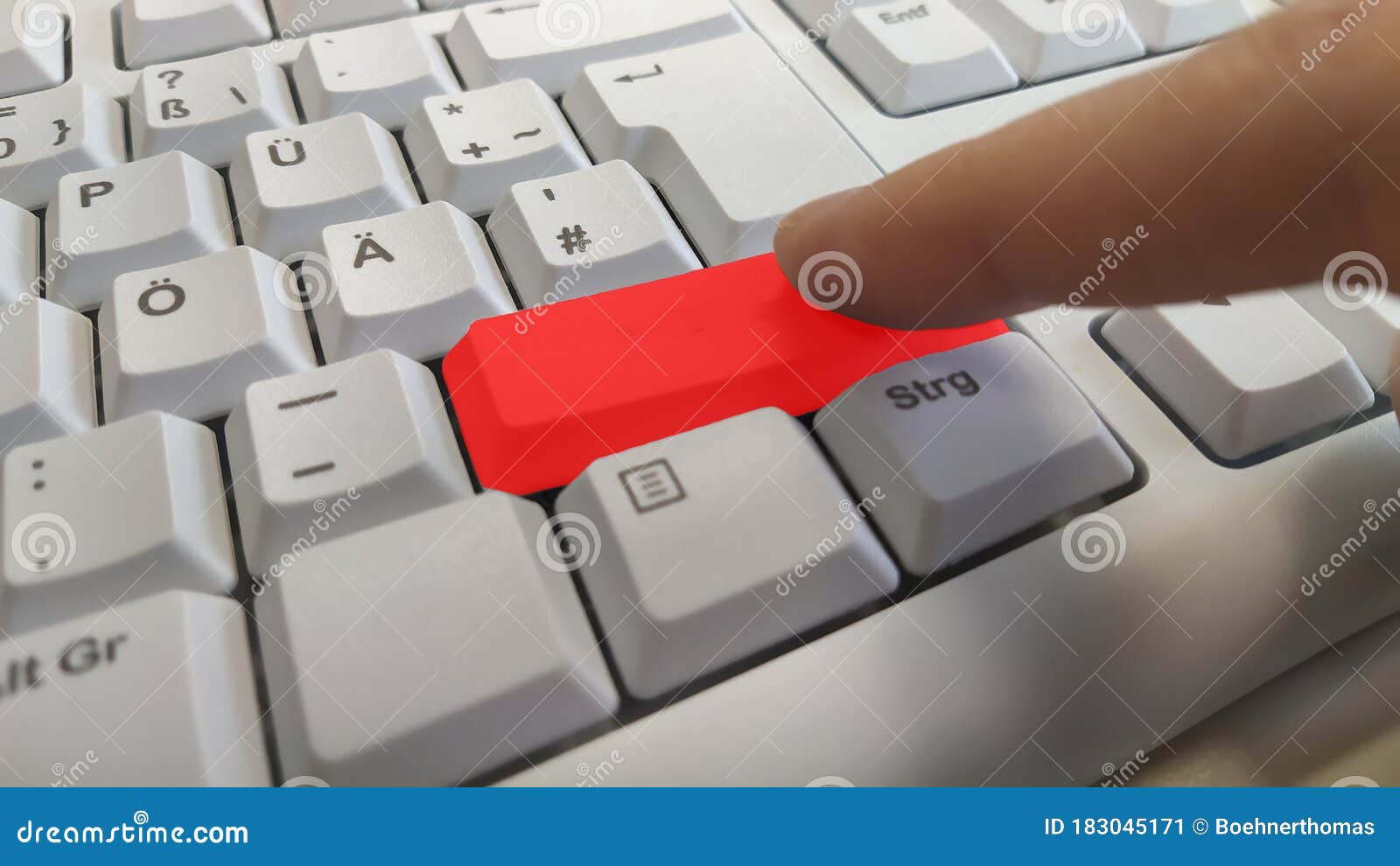 Red Button on a Computer Keyboard. Stock Image - Image of detail ...